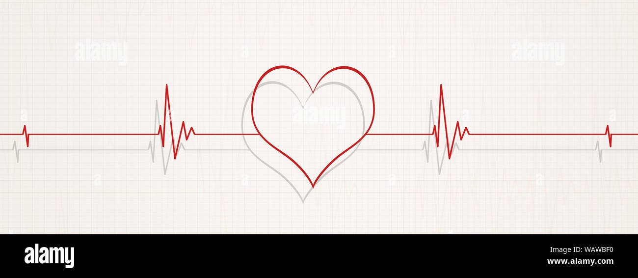 medicine banner illustrating heart rate on ecg Stock Photo - Alamy