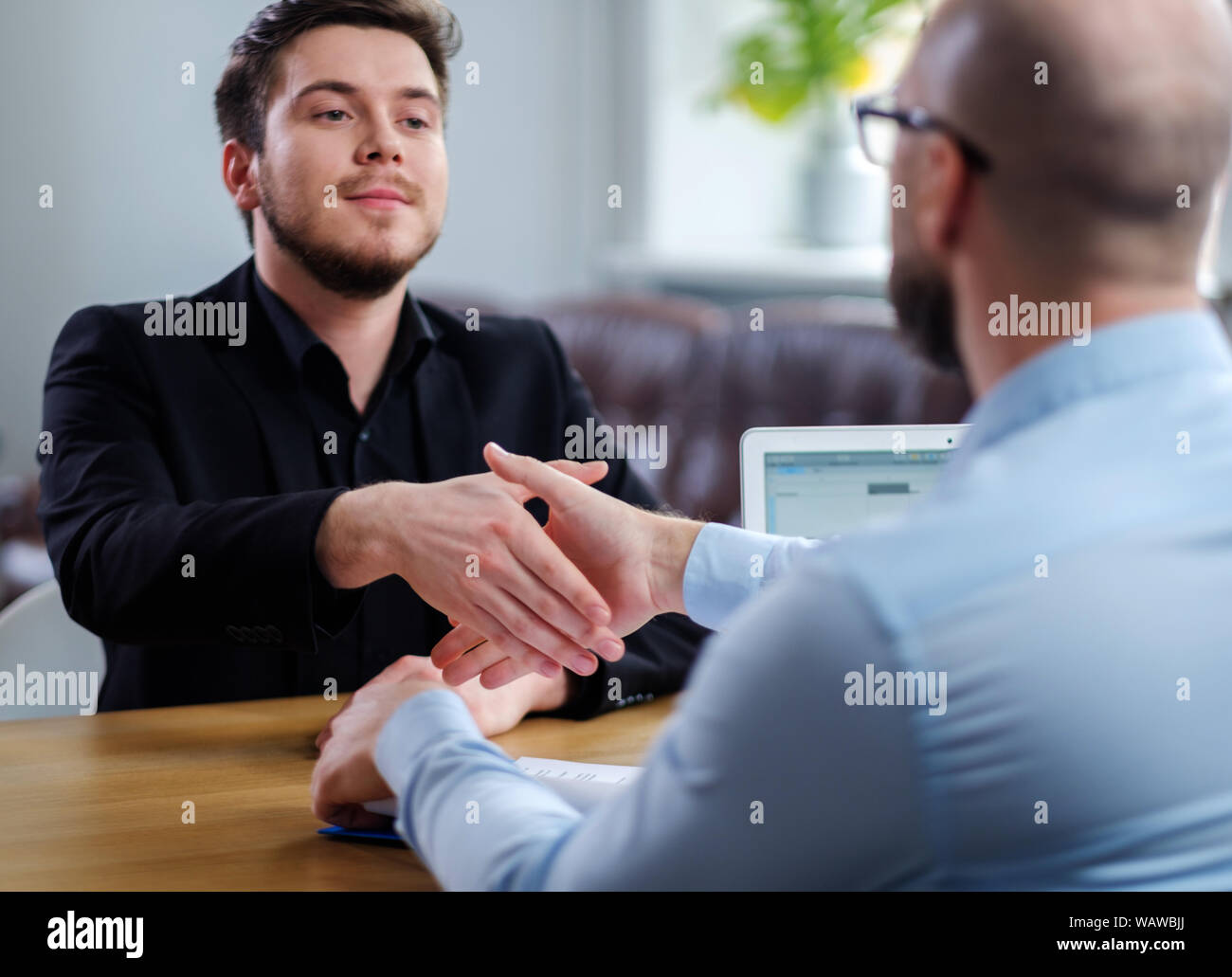 Confident man attending job interview Stock Photo - Alamy