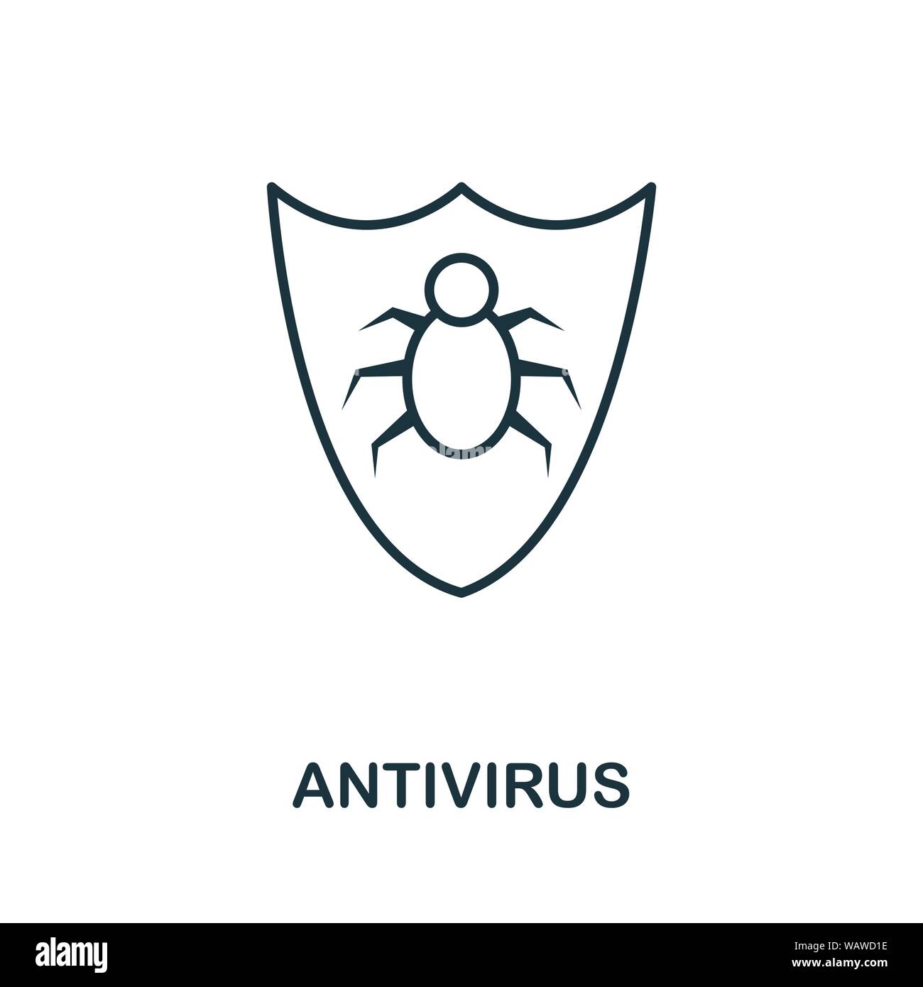 Antivirus thin line icon. Creative simple design from security icons ...