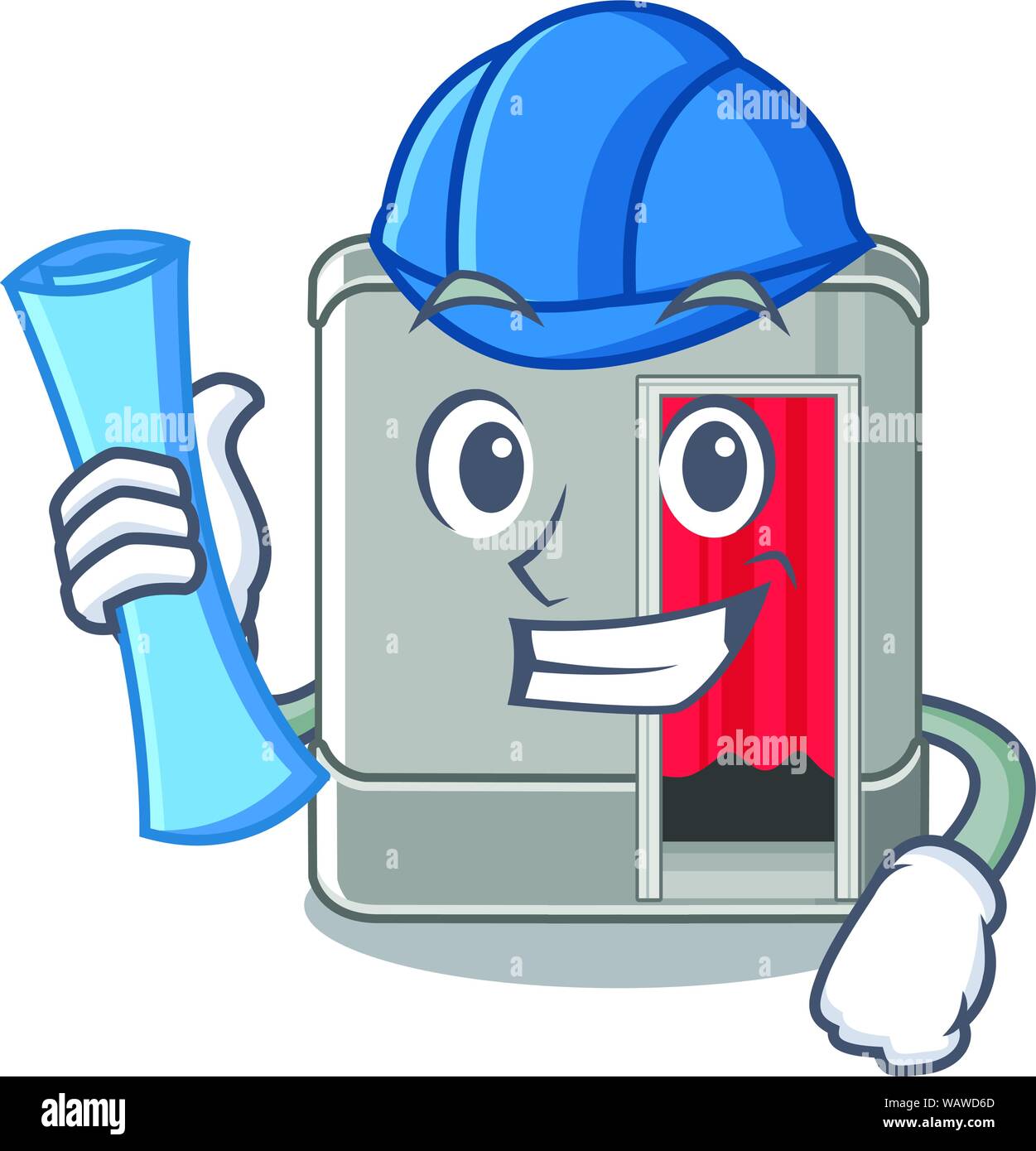 Architect cartoon photo booth in living room Stock Vector Image & Art ...