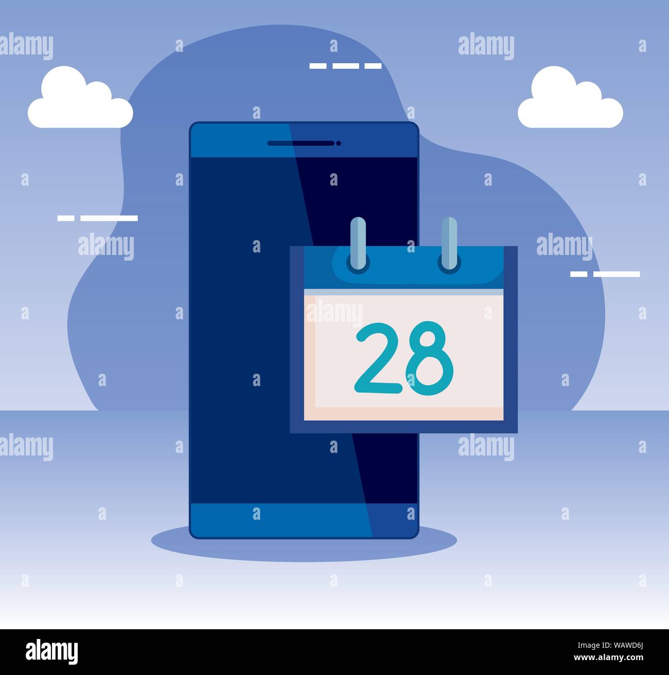 smartphone technology with calendar to business strategy Stock Vector ...