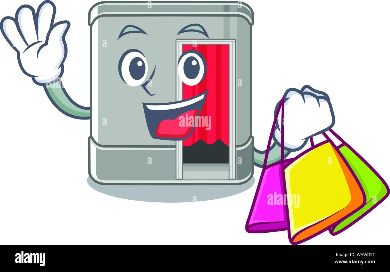 Shopping cartoon photo booth in living room Stock Vector Image & Art ...