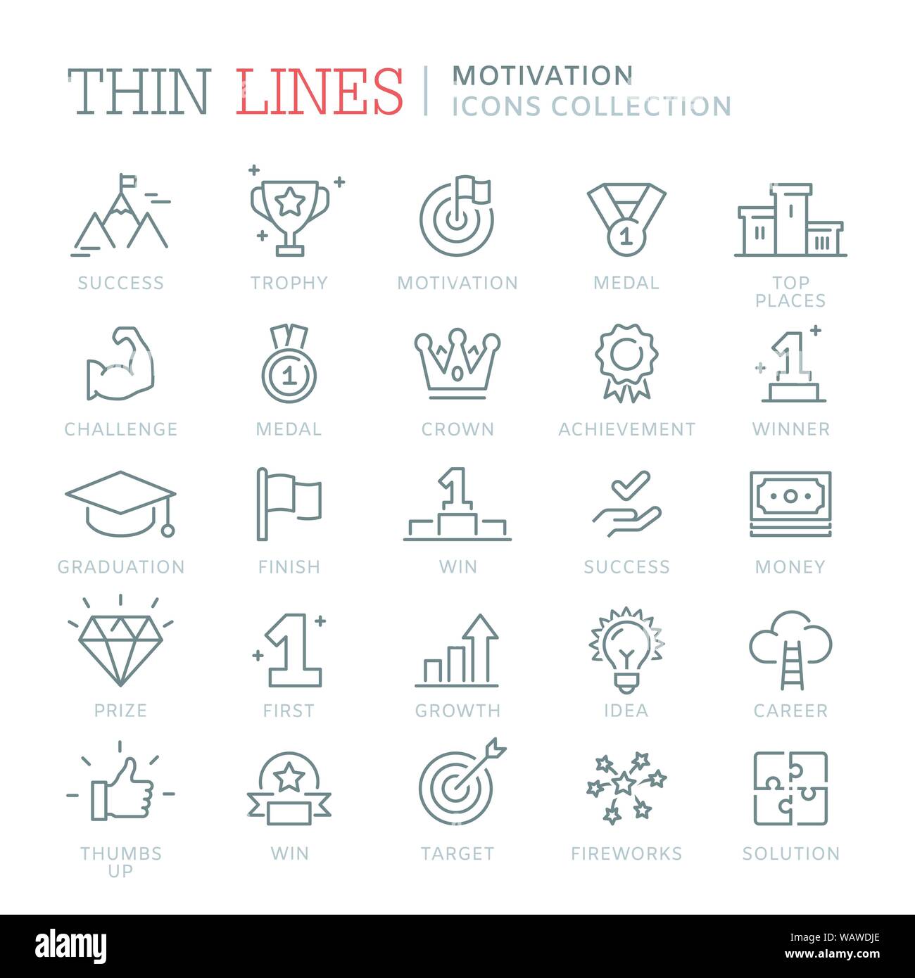 Collection of motivation icons Stock Vector Image & Art - Alamy