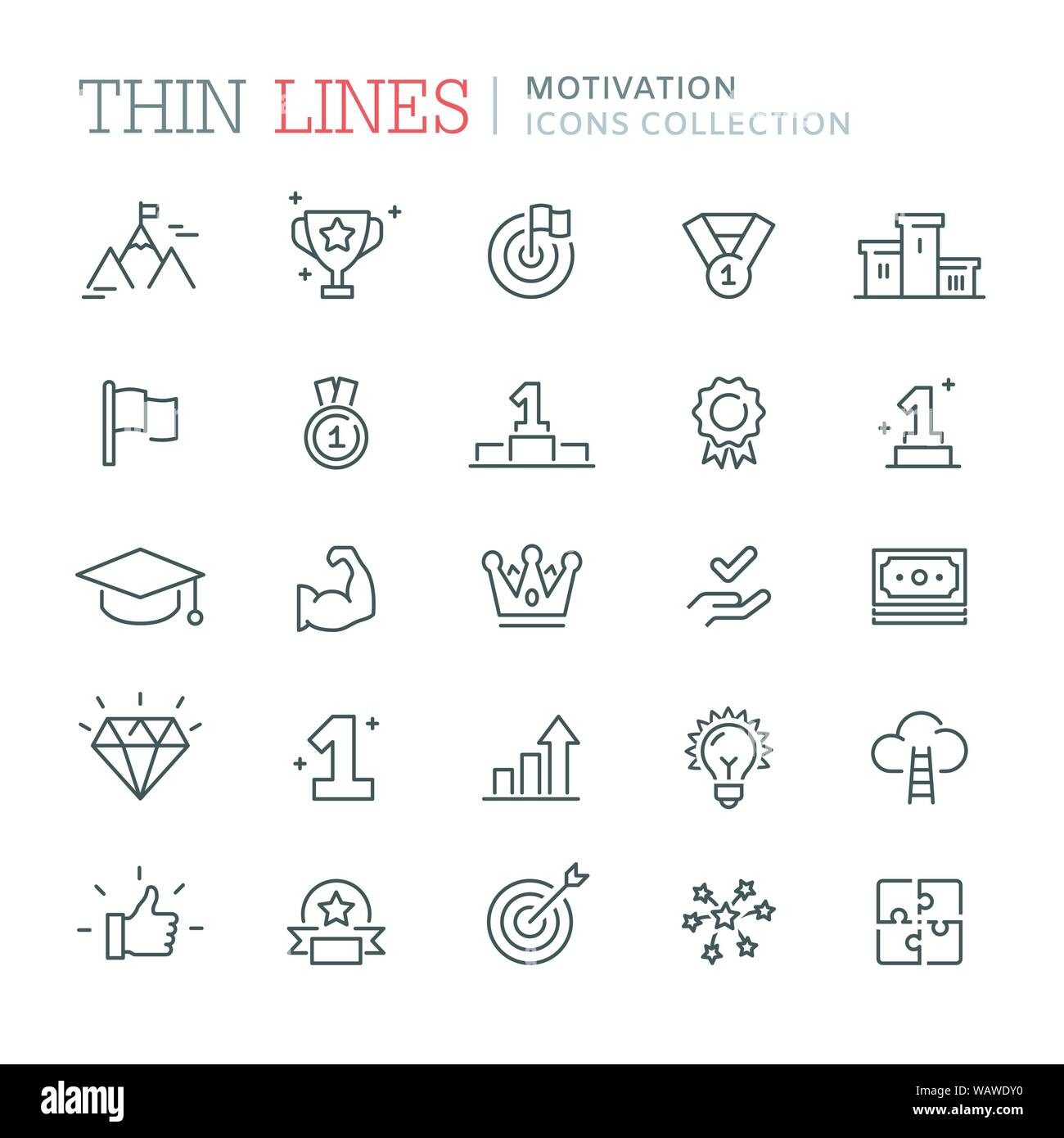 Collection of motivation icons Stock Vector Image & Art - Alamy
