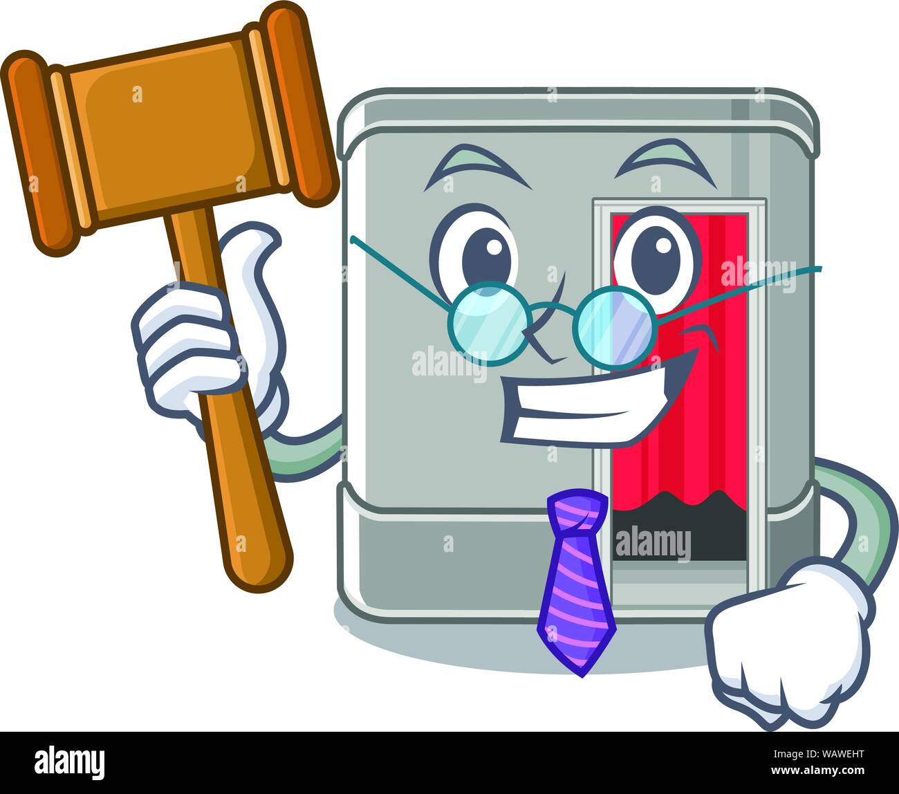 Judge photo booth next to mascot table Stock Vector Image & Art - Alamy