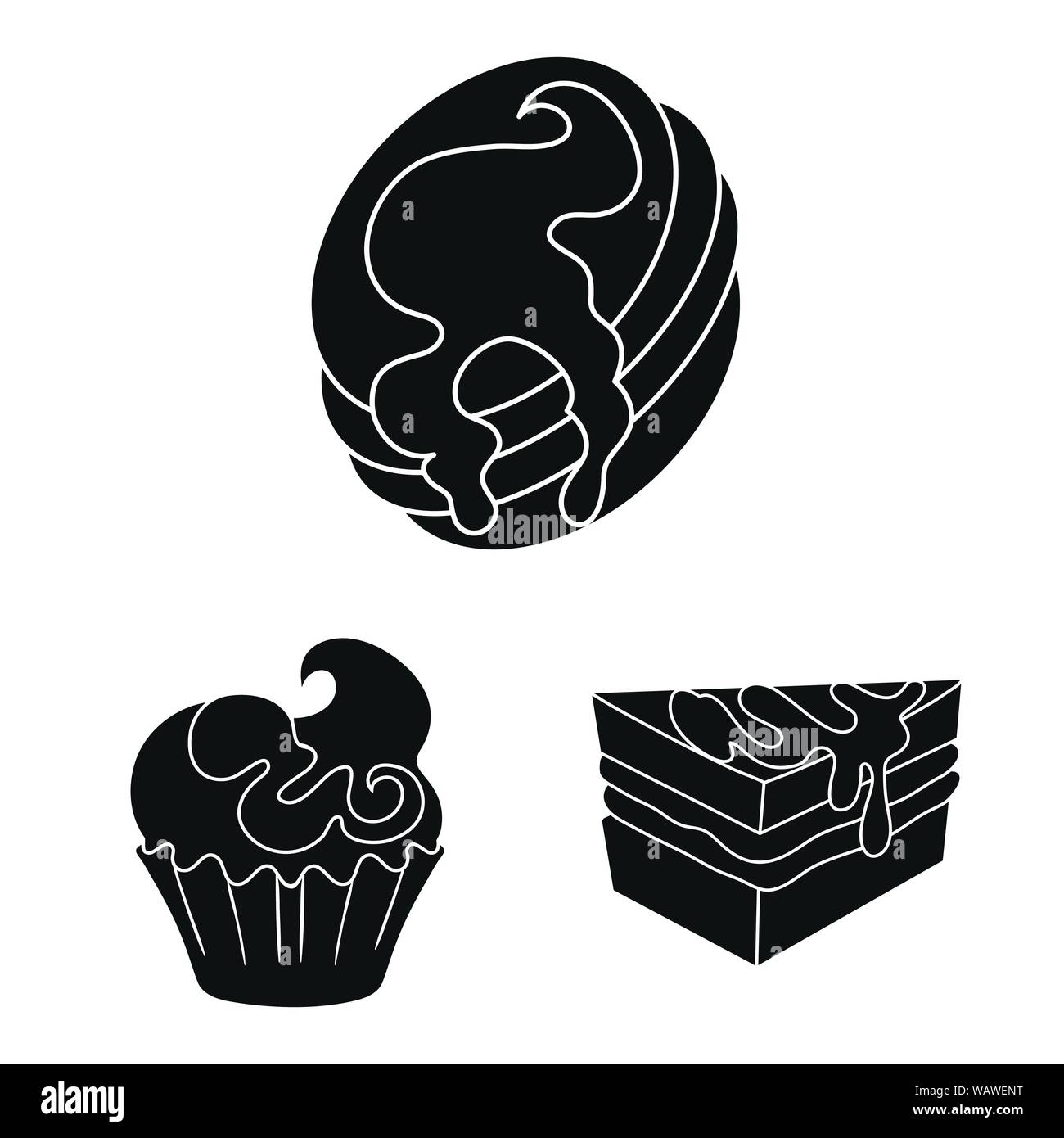 Vector illustration of sweetness and product icon. Collection of ...