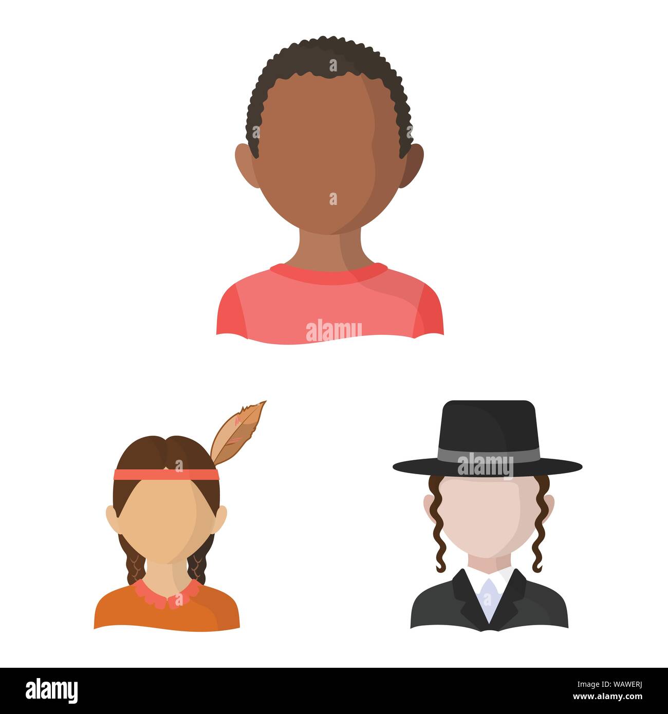 Vector design of nation and race symbol. Set of nation and user vector ...
