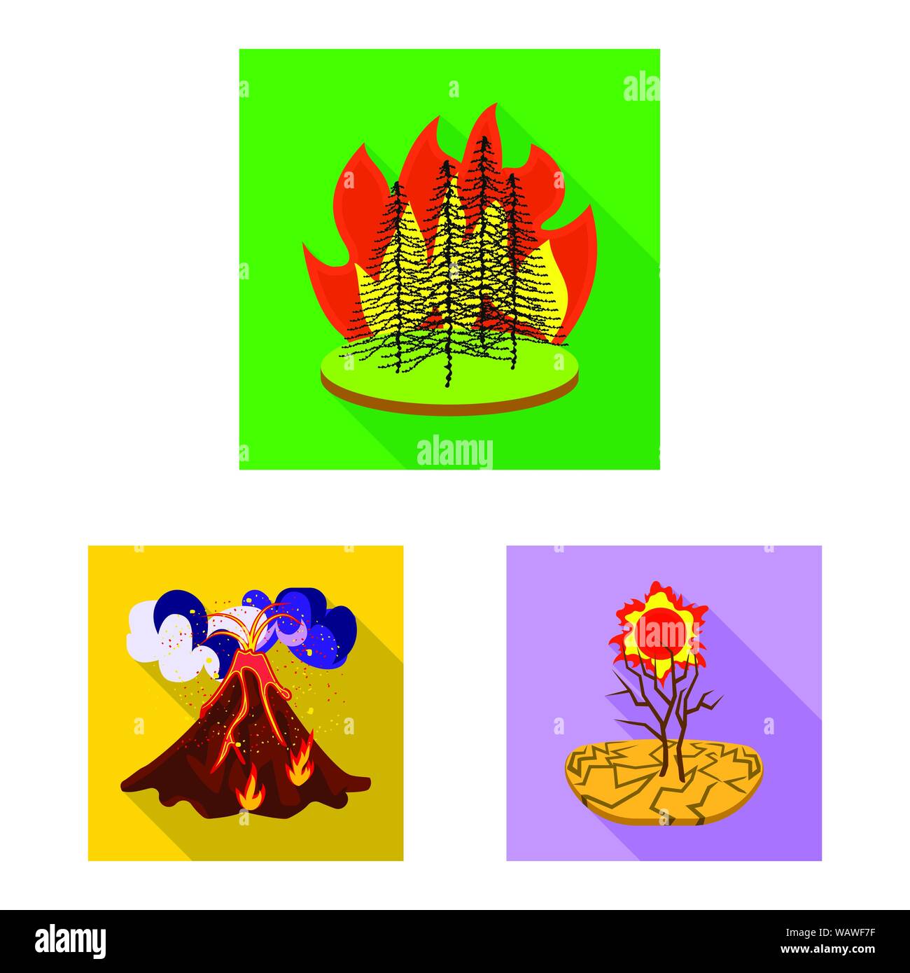 Isolated object of collapse and environment icon. Set of collapse and ...