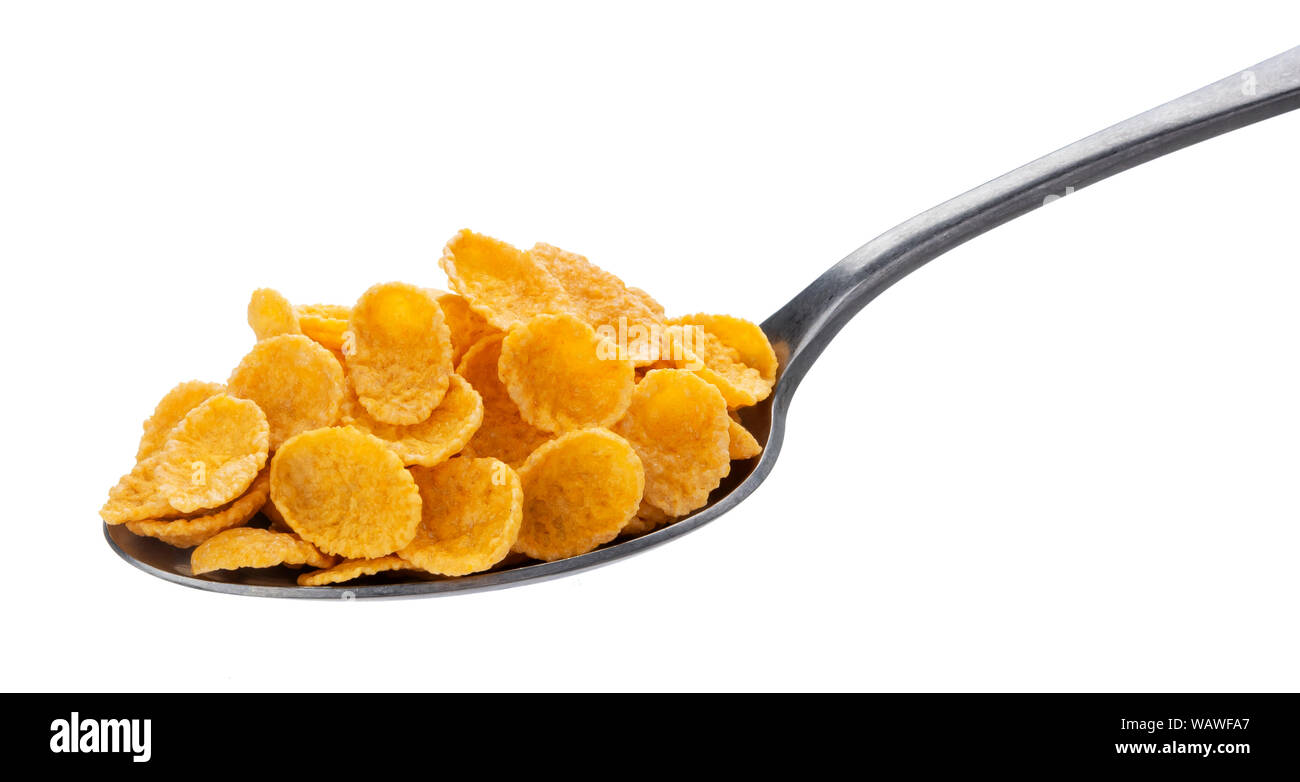 Corn flakes isolated on white background with clipping path Stock Photo ...