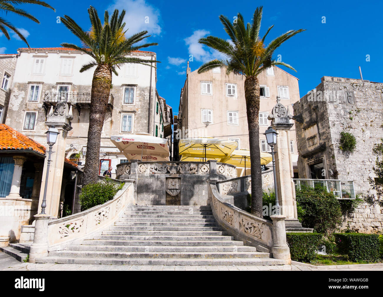Kula Morska Vrata, the sea gate, Old town, Korcula town, Korcula island ...