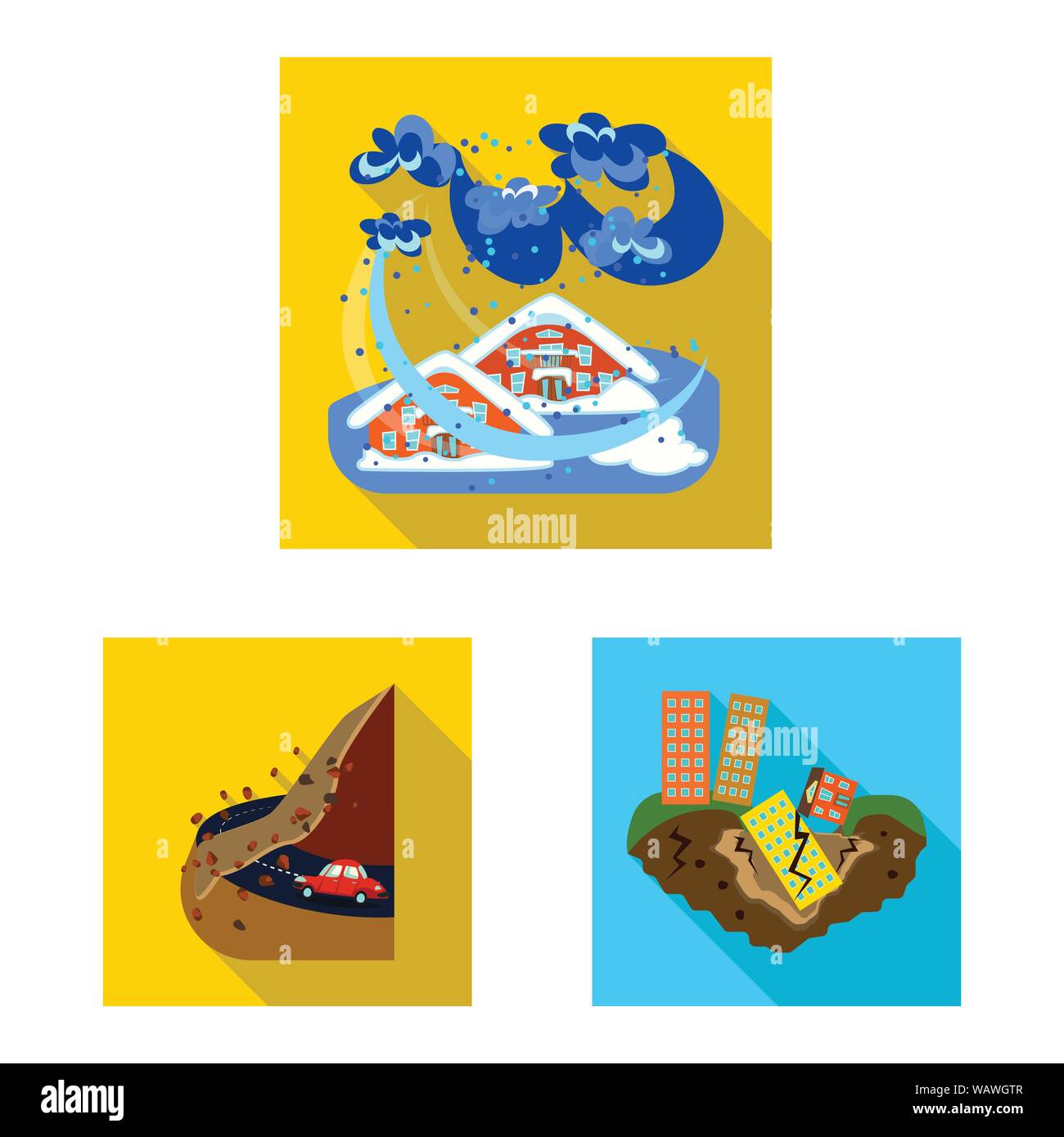 Vector design of collapse and environment icon. Set of collapse and ...