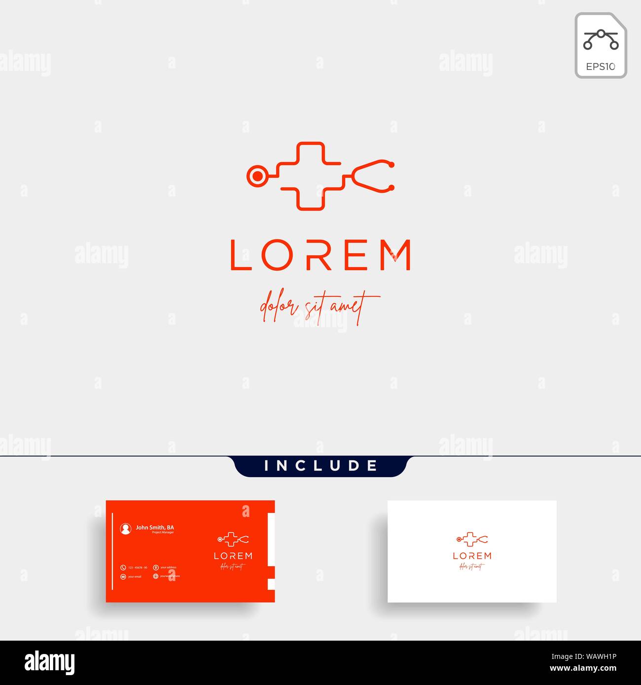 cross medical logo design vector illustration Stock Vector Image & Art ...