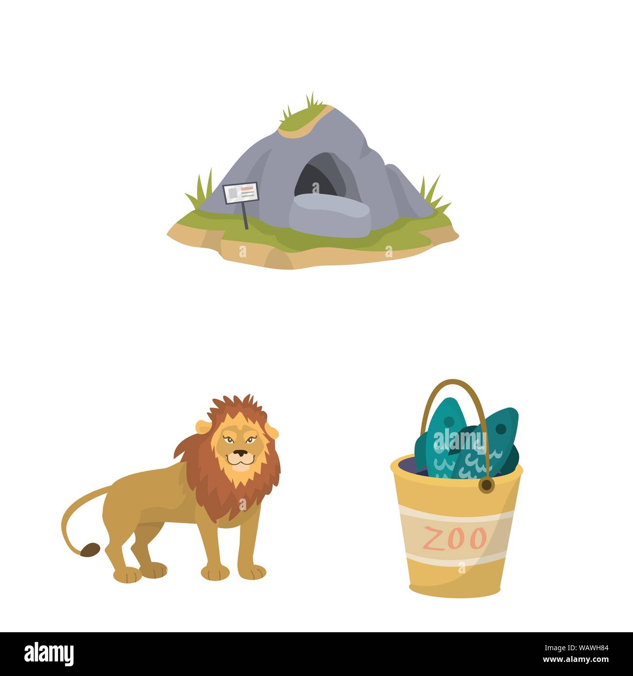 Vector design of zoo and park symbol. Collection of zoo and animal ...