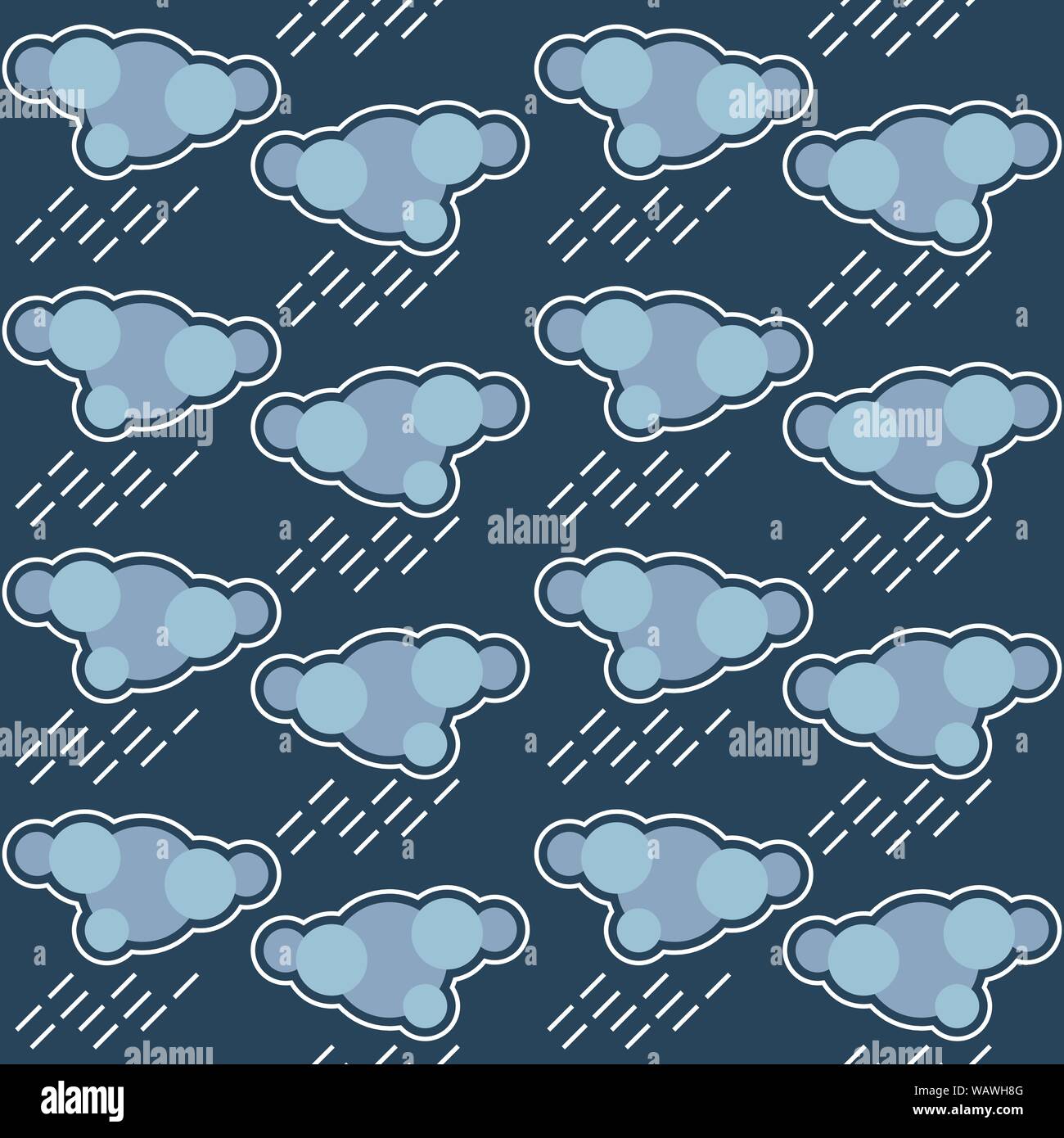 Seamless pattern background with rainy clouds on a cloudy sky, eps10 ...