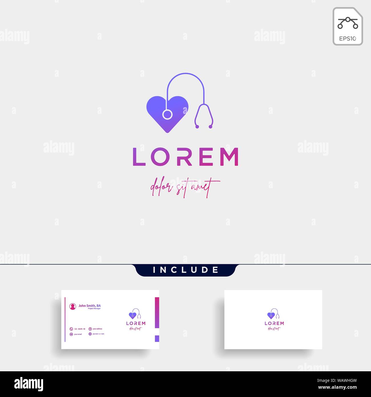 medical love logo design vector illustration Stock Vector Image & Art ...