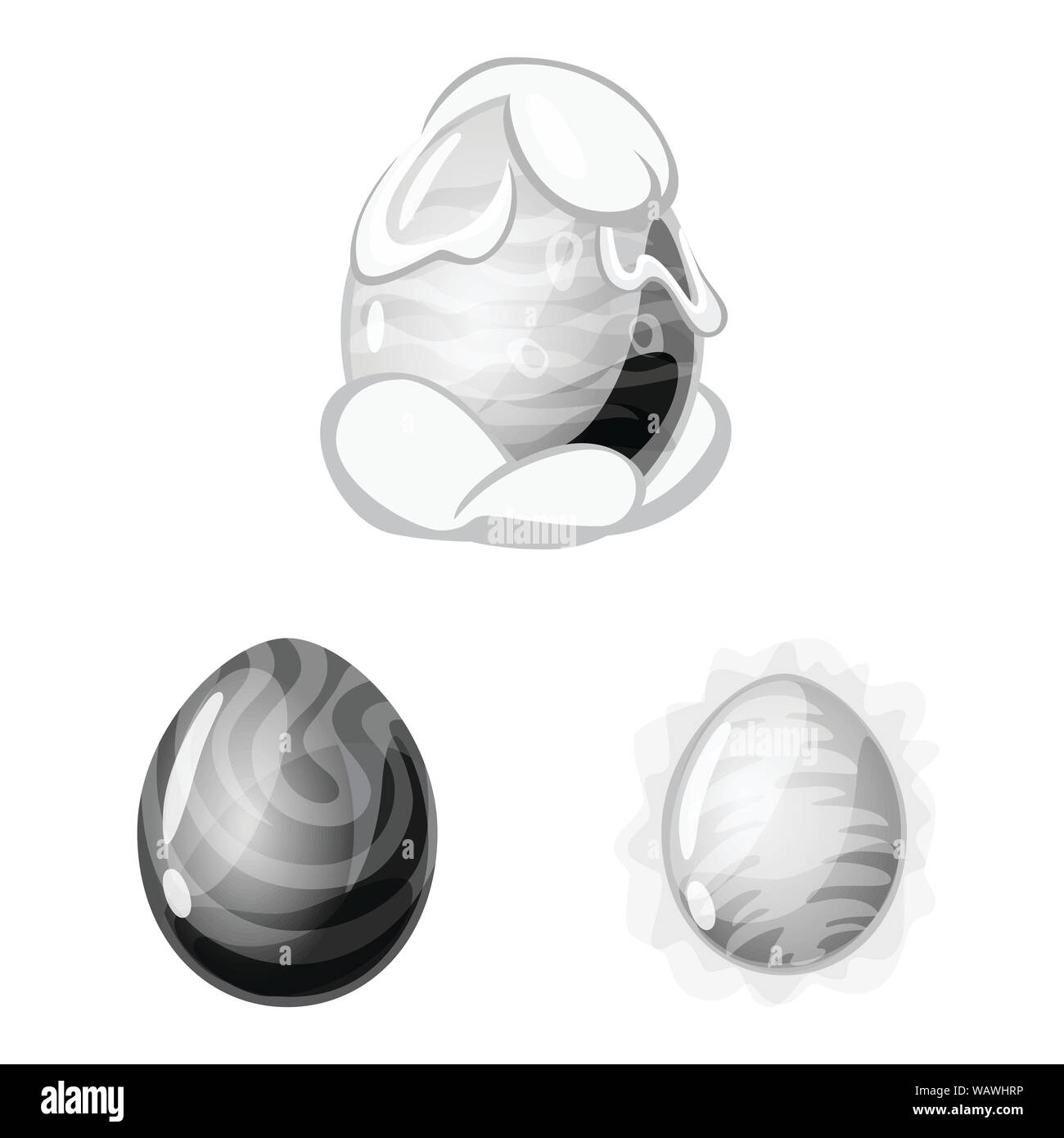 Isolated object of monster and fantasy sign. Set of monster and big ...