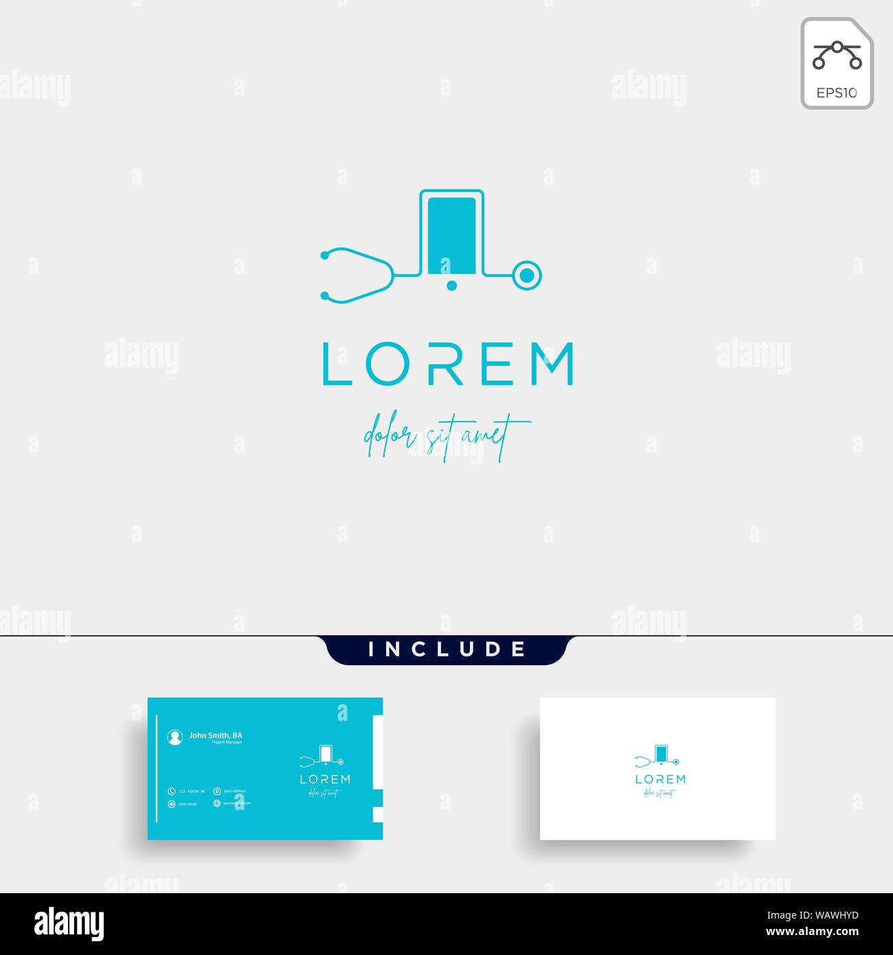medical mobile phone vector logo design with a line stethoscope Stock ...