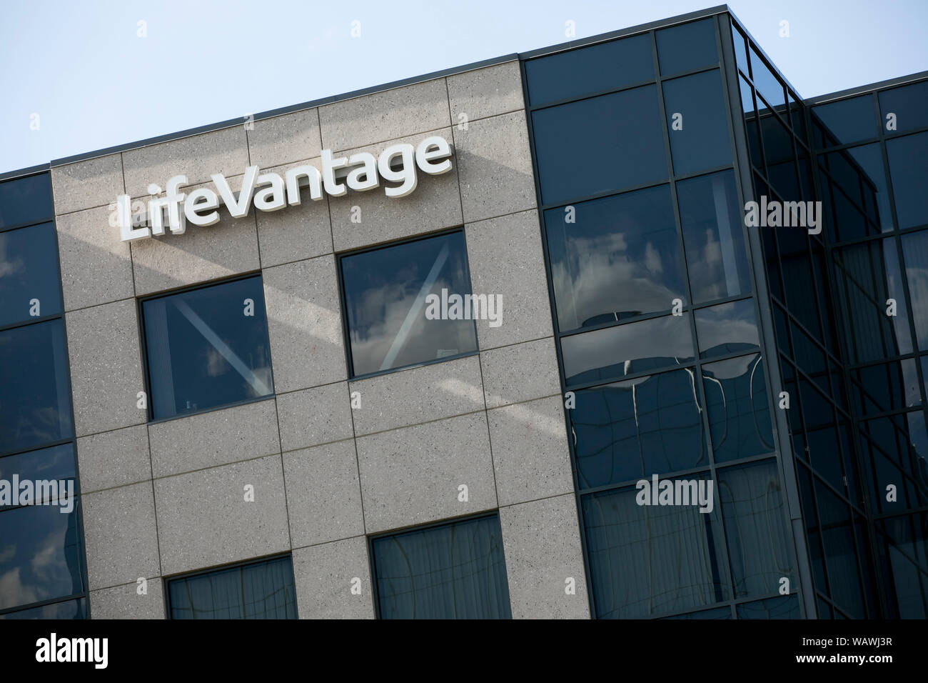 A logo sign outside of the headquarters of LifeVantage in Sandy, Utah ...