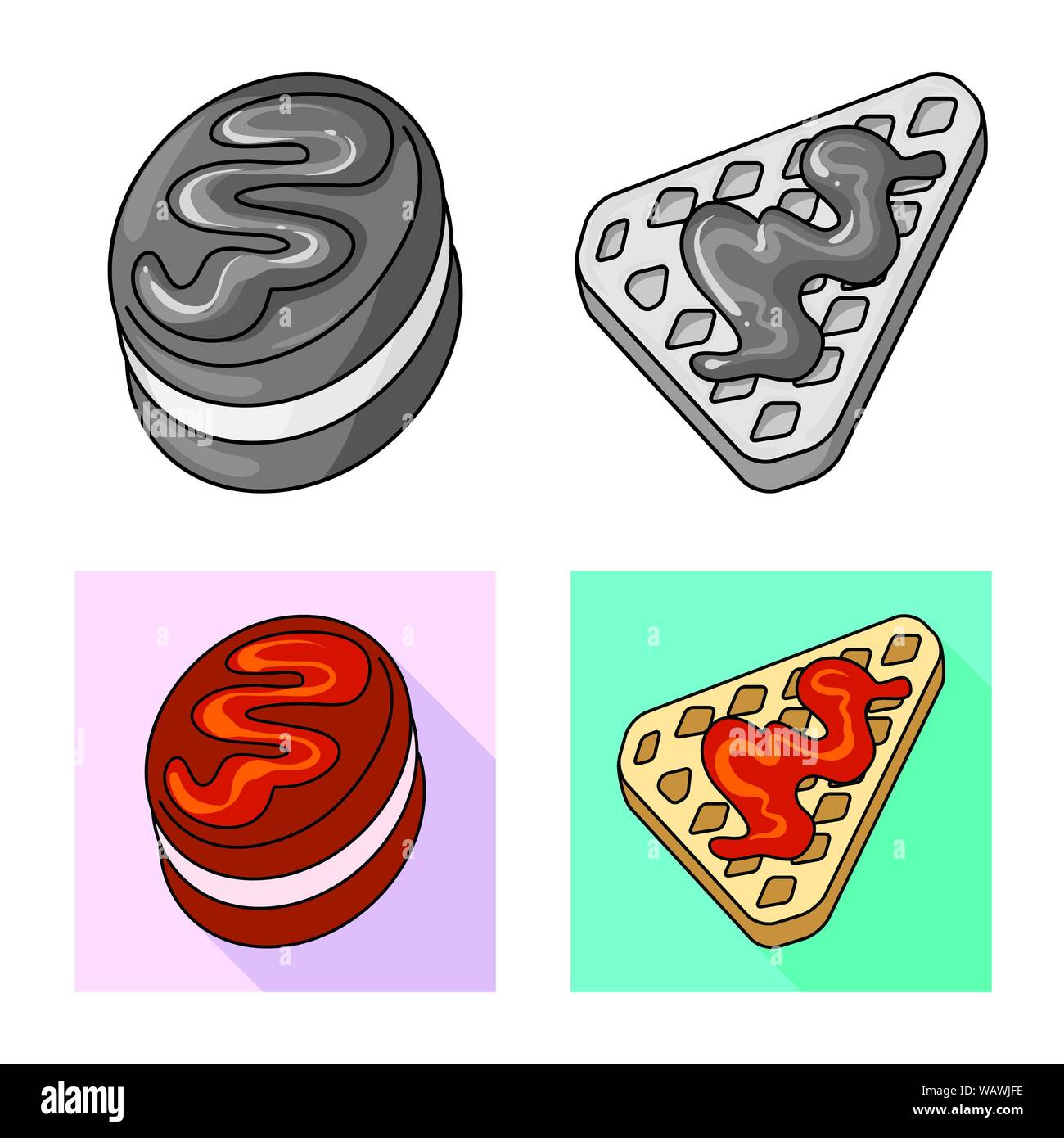 Vector design of confectionery and culinary icon. Set of confectionery ...