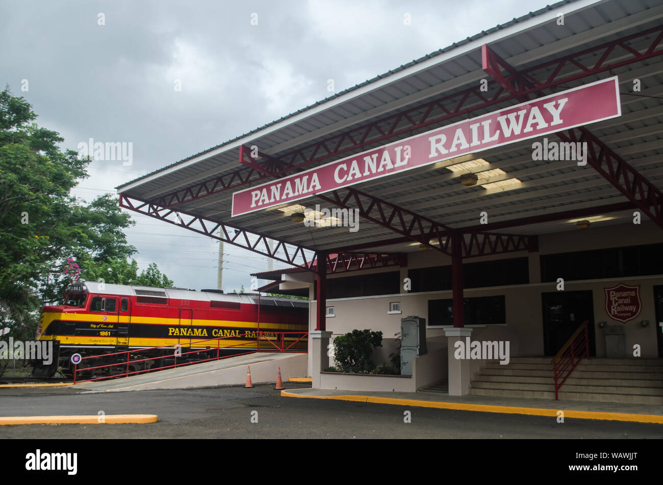 Panama Canal Railway in Corozal railway station. The Panama Canal ...