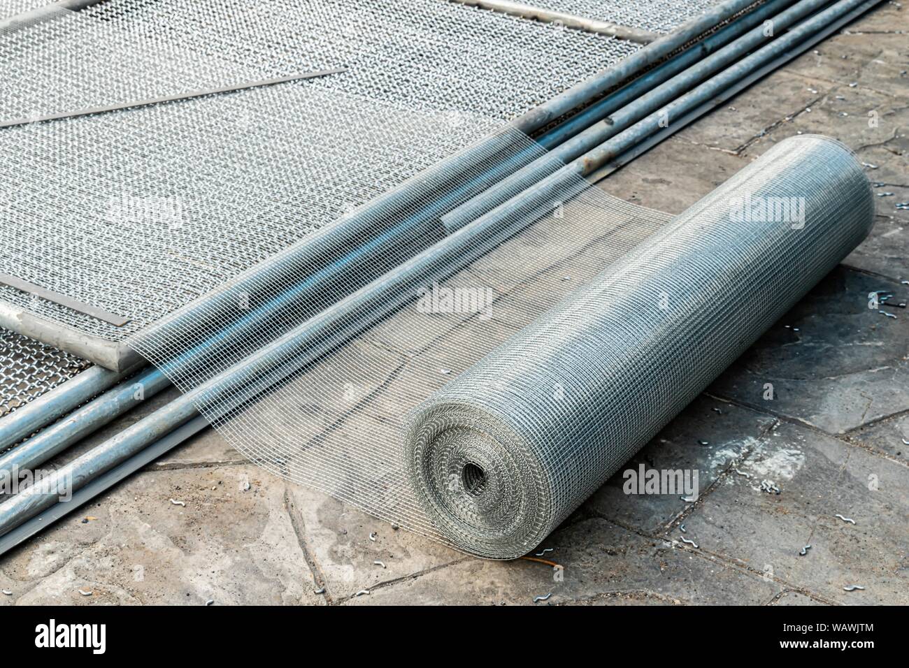 small hole wire mesh for birds cage or animals fence Stock Photo - Alamy