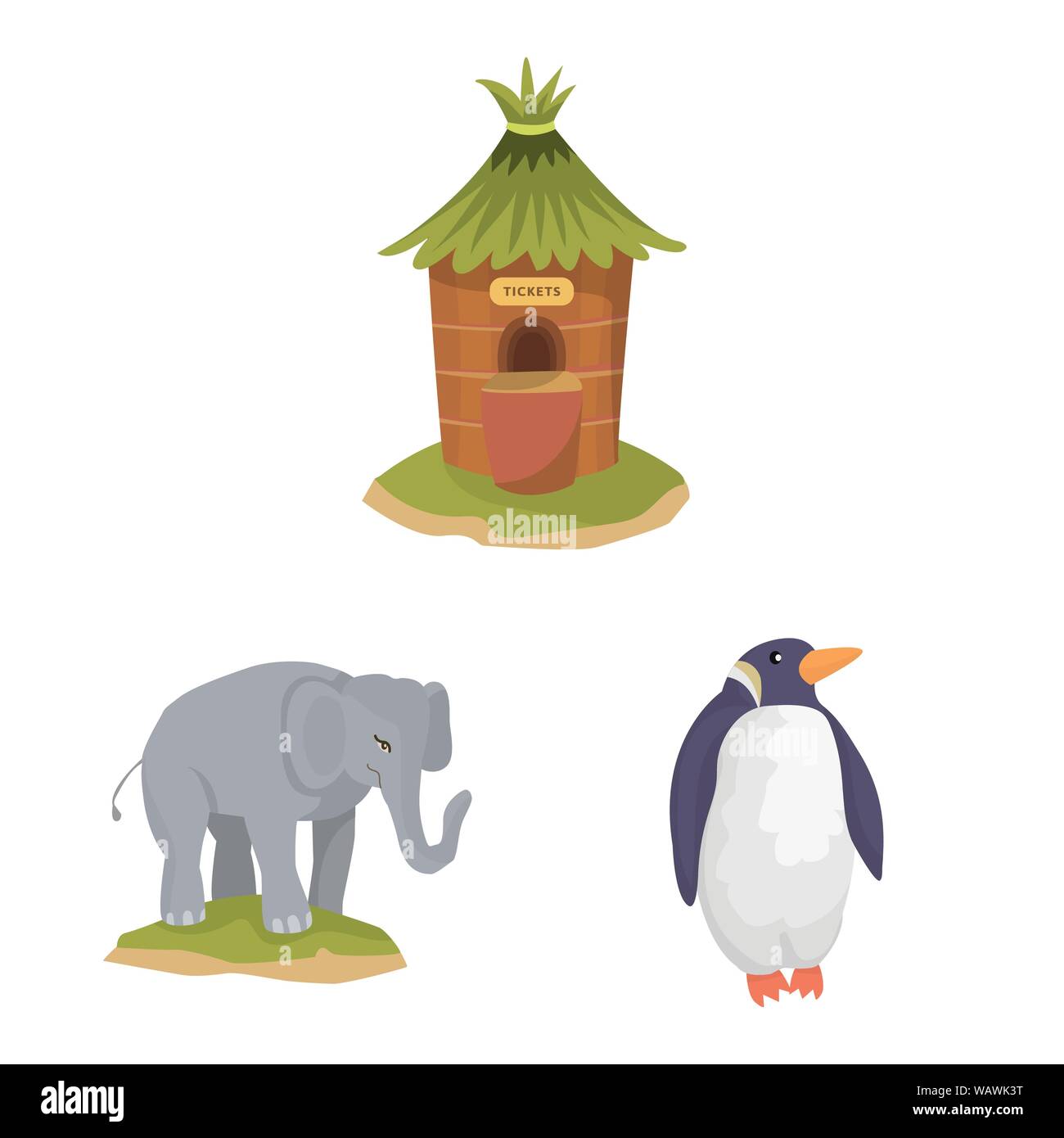 Isolated object of zoo and park icon. Collection of zoo and animal ...