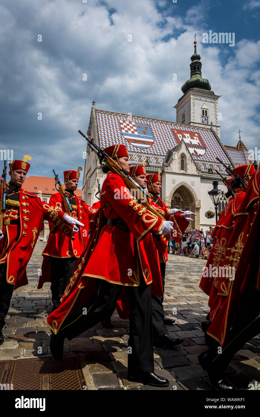 The Changing of the Guard, Croatian soldiers in historical regalia in ...