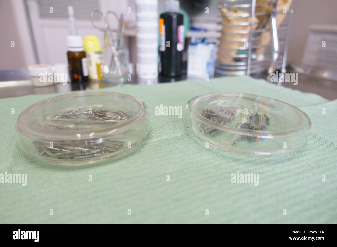 clean dental instruments in the office prepared for work Stock Photo ...