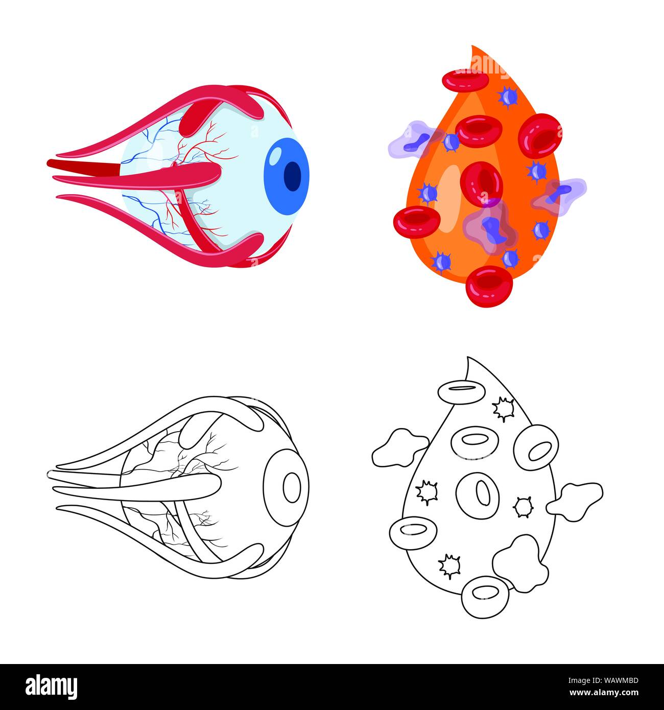 Isolated object of biology and scientific icon. Set of biology and ...