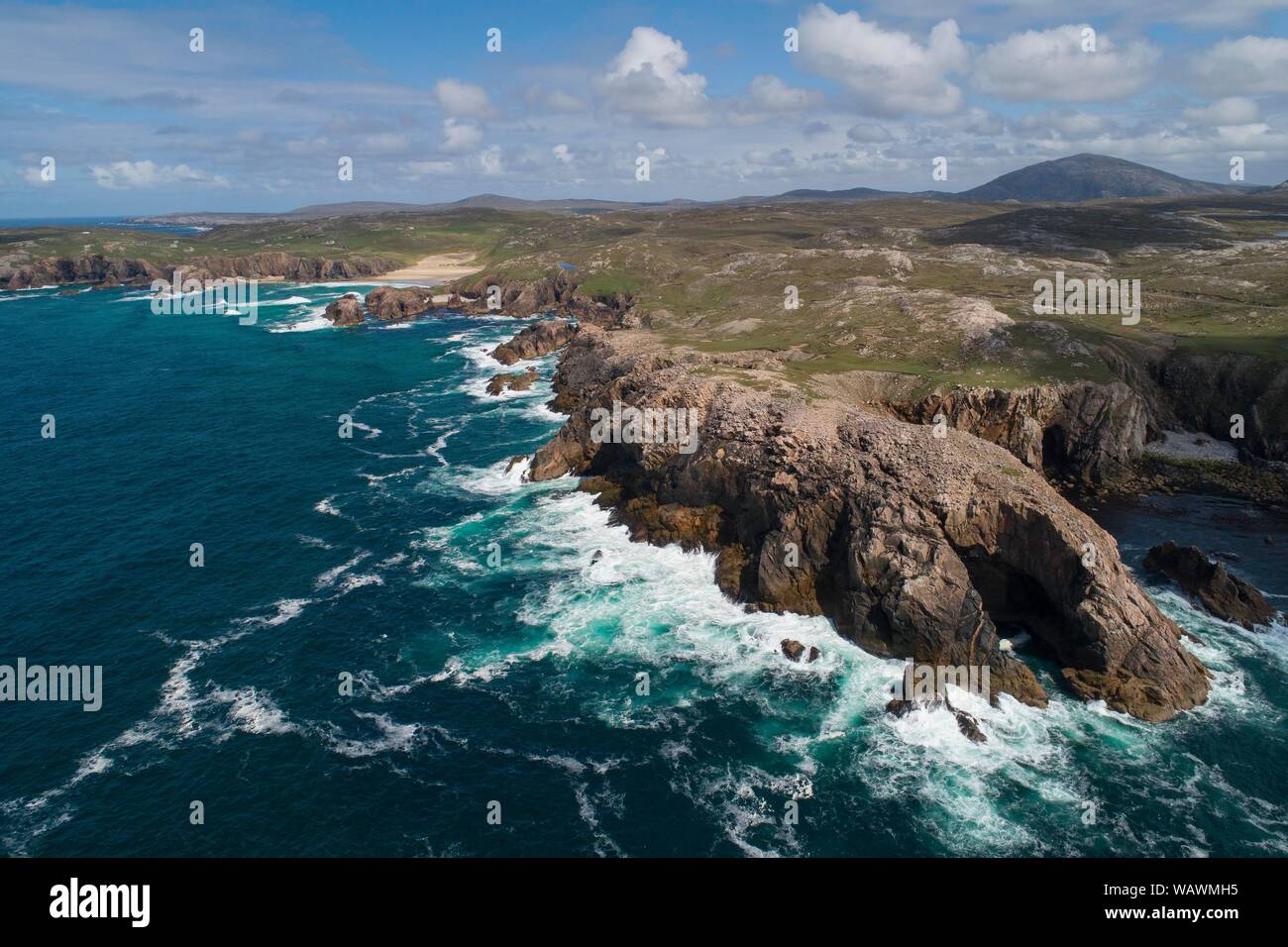 Rugged rocky coast of Mangersta, Mangersta Beach, Isle of Lewis and ...