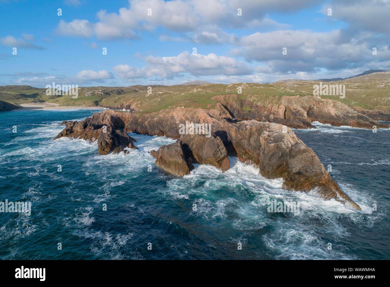 Rugged rocky coast of Mangersta, Mangersta Beach, Isle of Lewis and ...