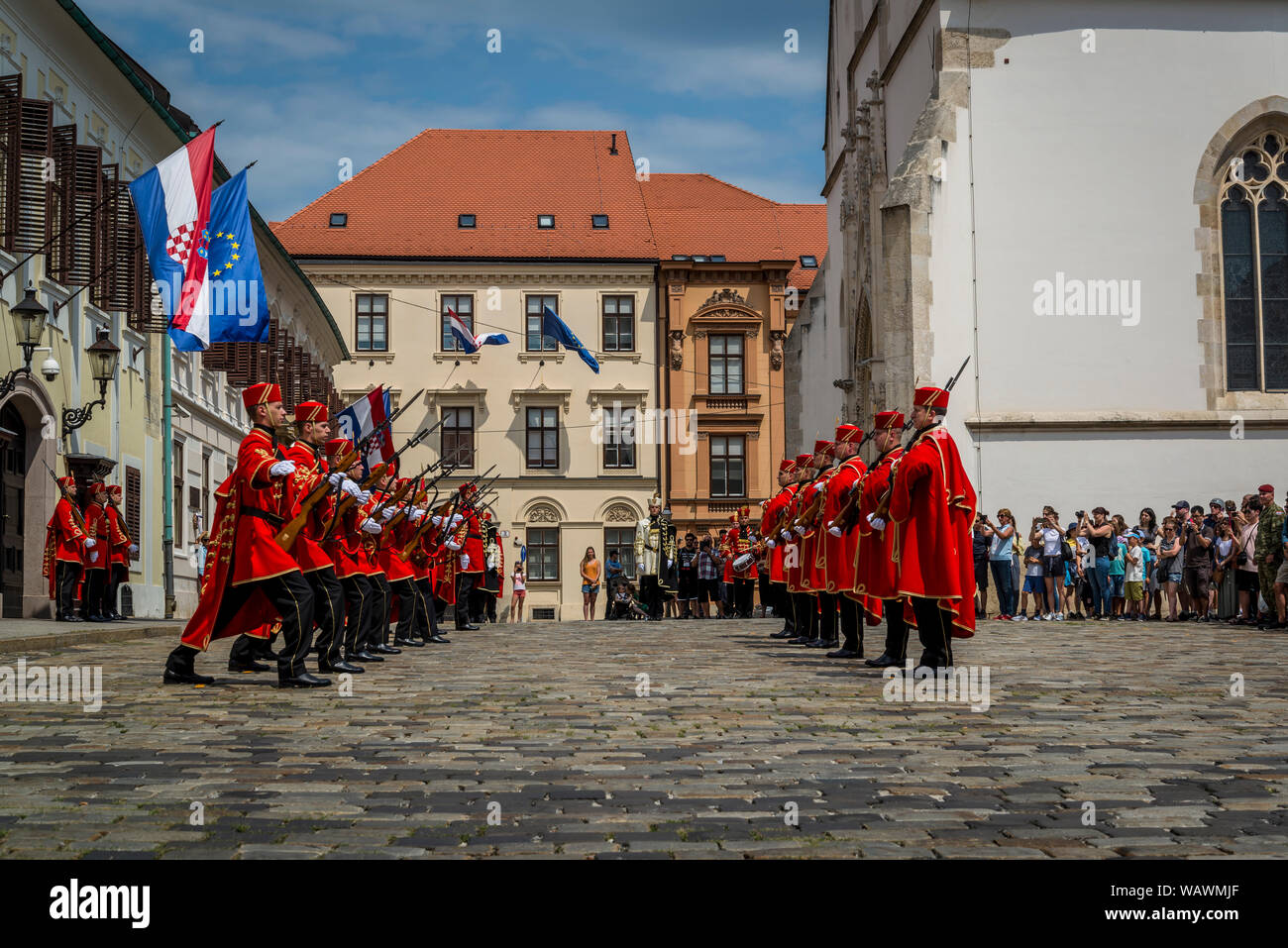 The Changing of the Guard, Croatian soldiers in historical regalia in ...