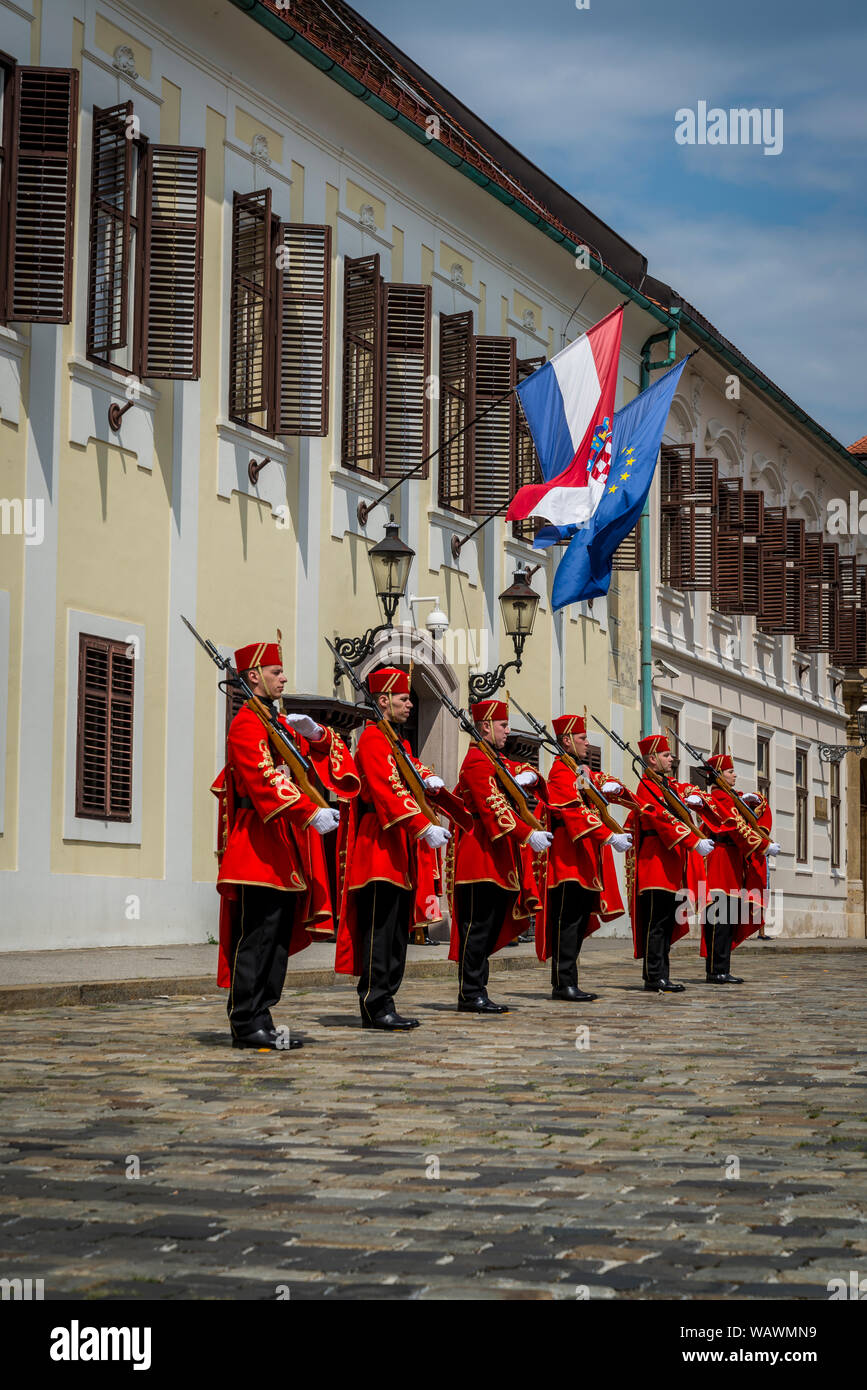The Changing of the Guard, Croatian soldiers in historical regalia in ...