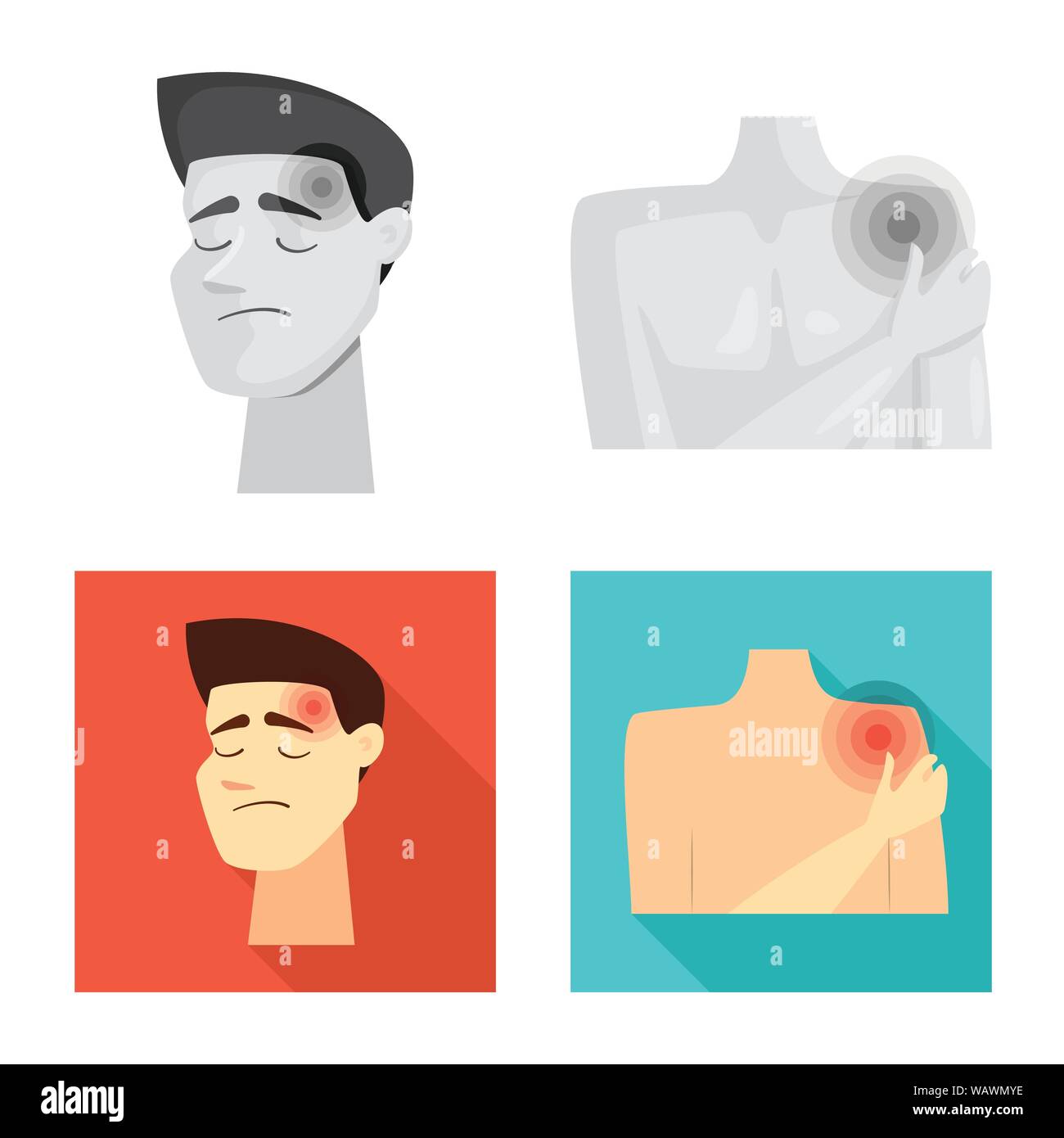 Vector illustration of hospital and rendering symbol. Set of hospital ...
