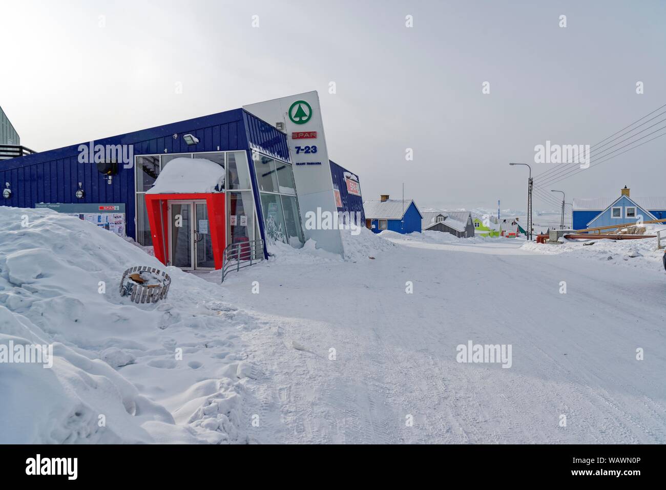 Winter in Ilulissat, Avannaata Communia, Greenland, Denmark Stock Photo ...