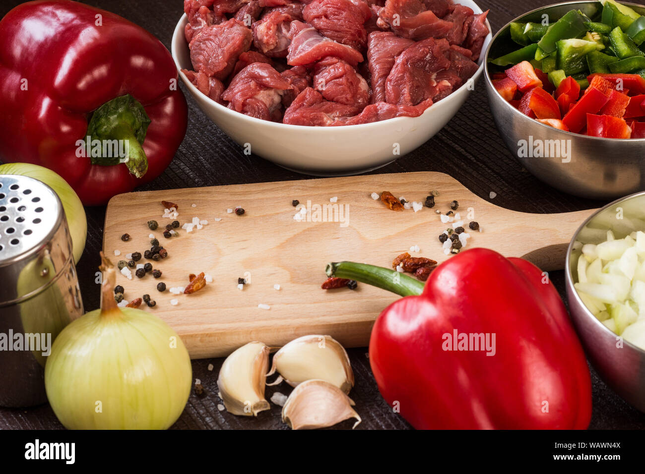 Beef goulash ingredients Stock Photo - Alamy