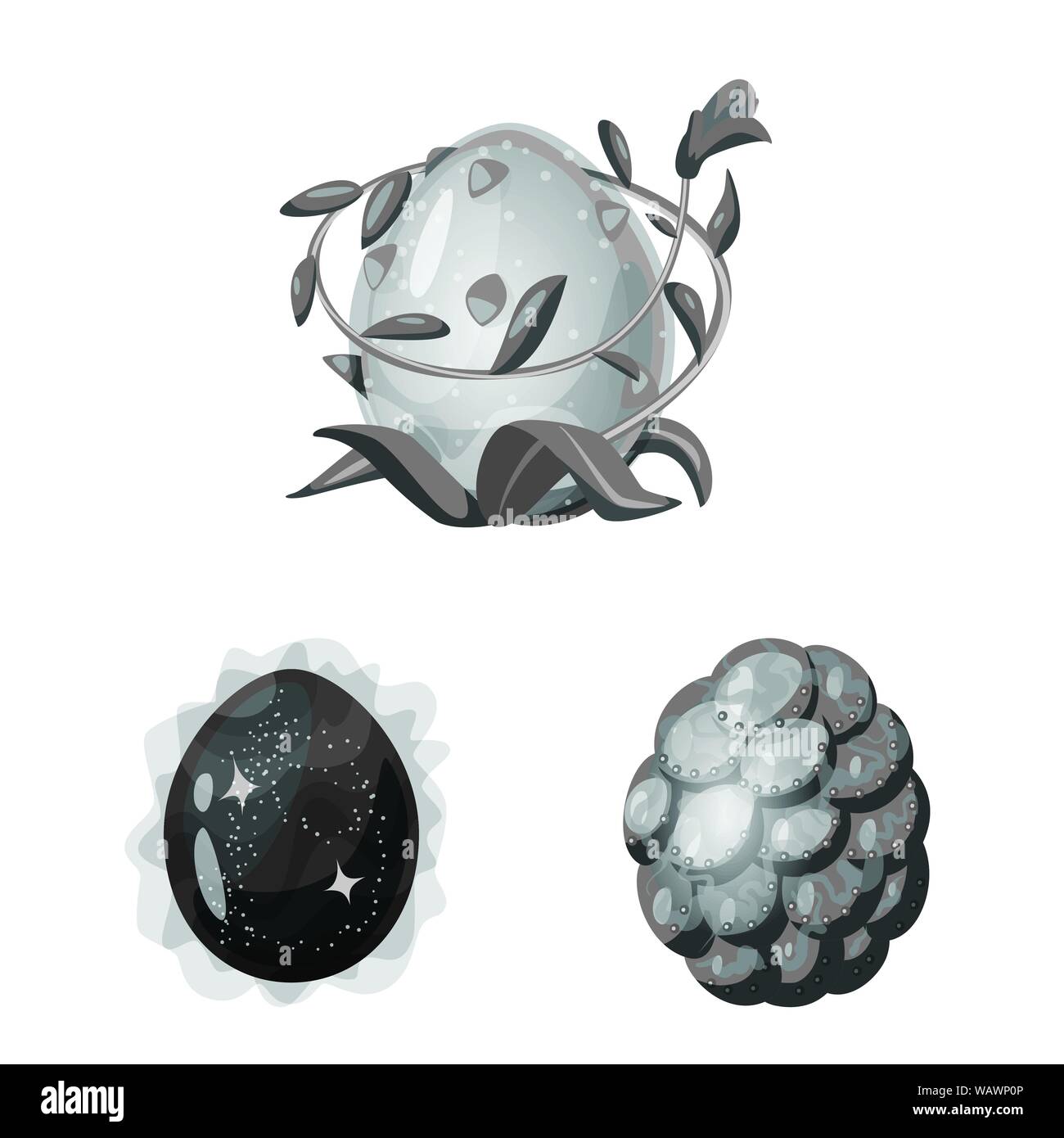 Vector illustration of monster and fantasy logo. Set of monster and big ...