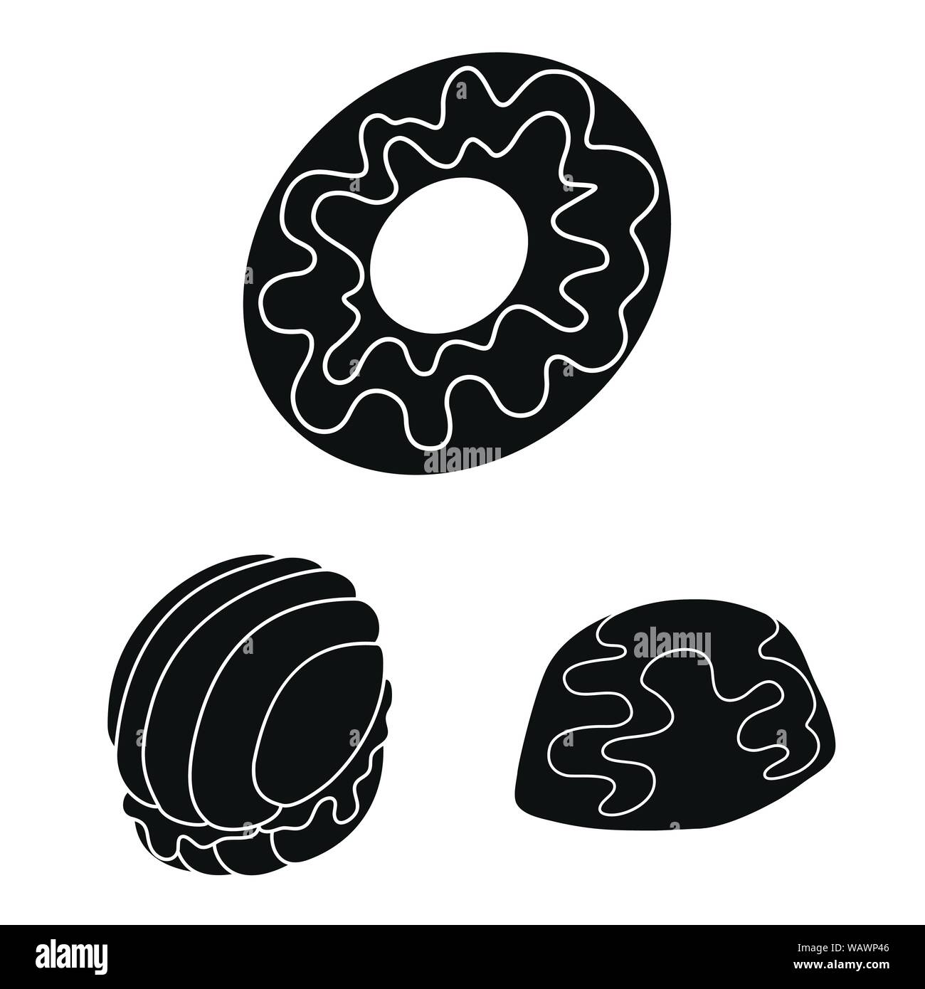 Vector illustration of sweetness and product icon. Set of sweetness and ...