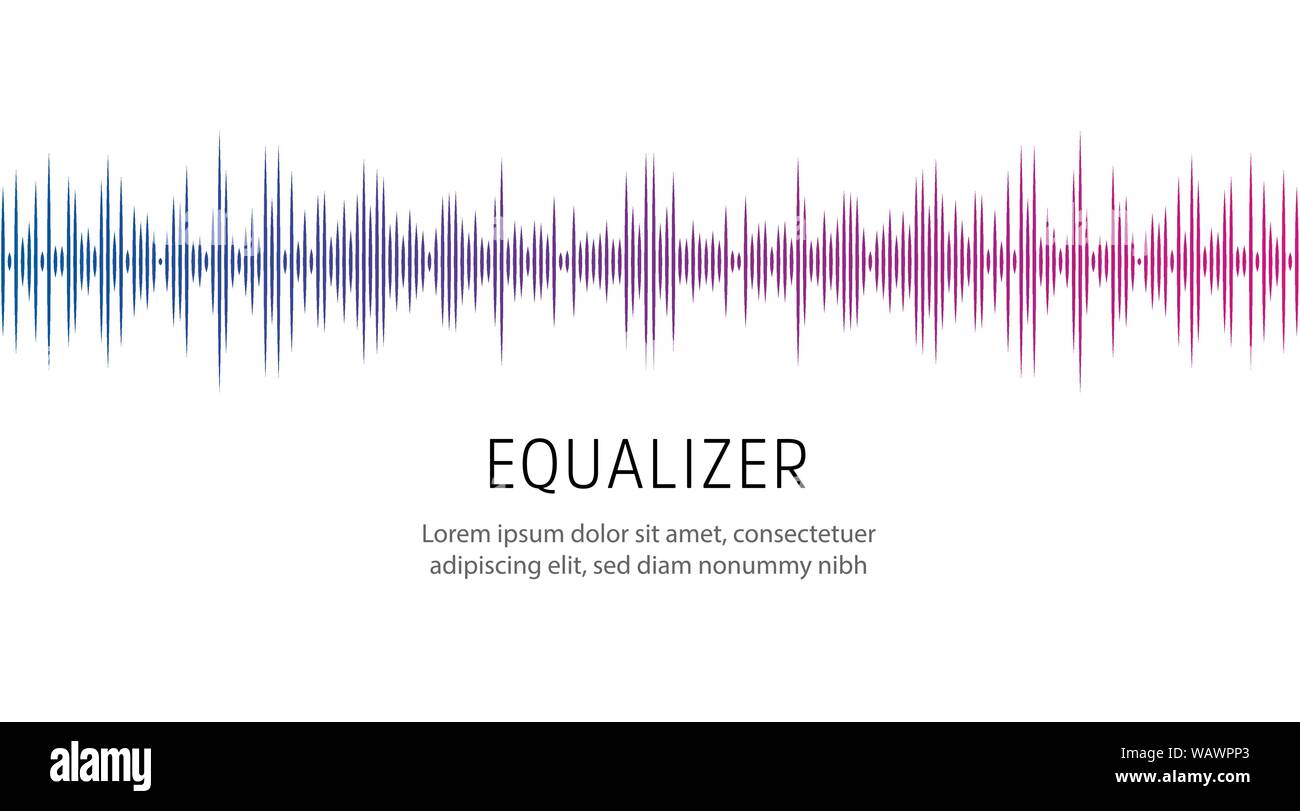 Equalizer poster template. Sound wave or radio wave, vector ...