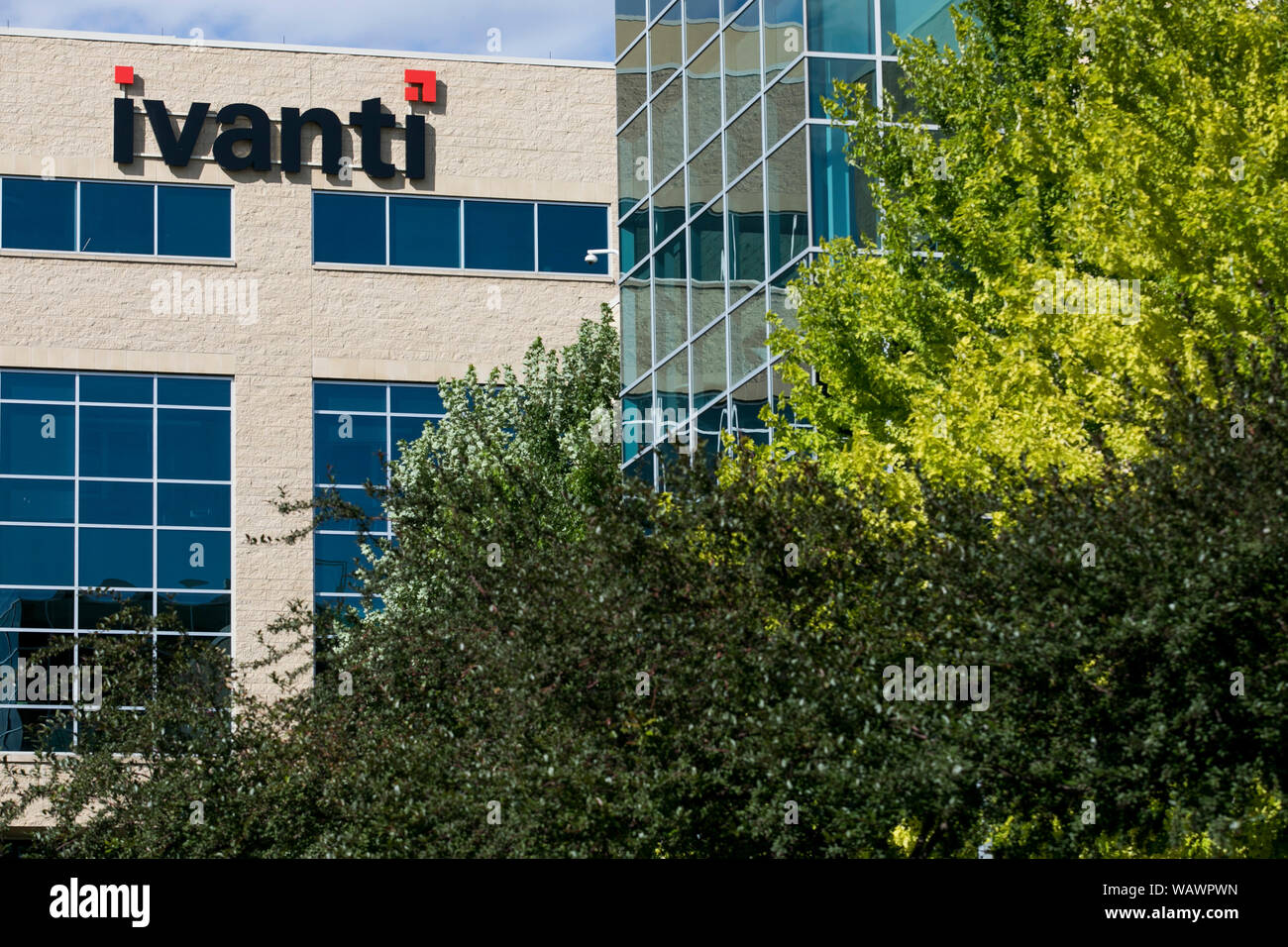 A logo sign outside of the headquarters of Ivanti in South Jordan, Utah ...