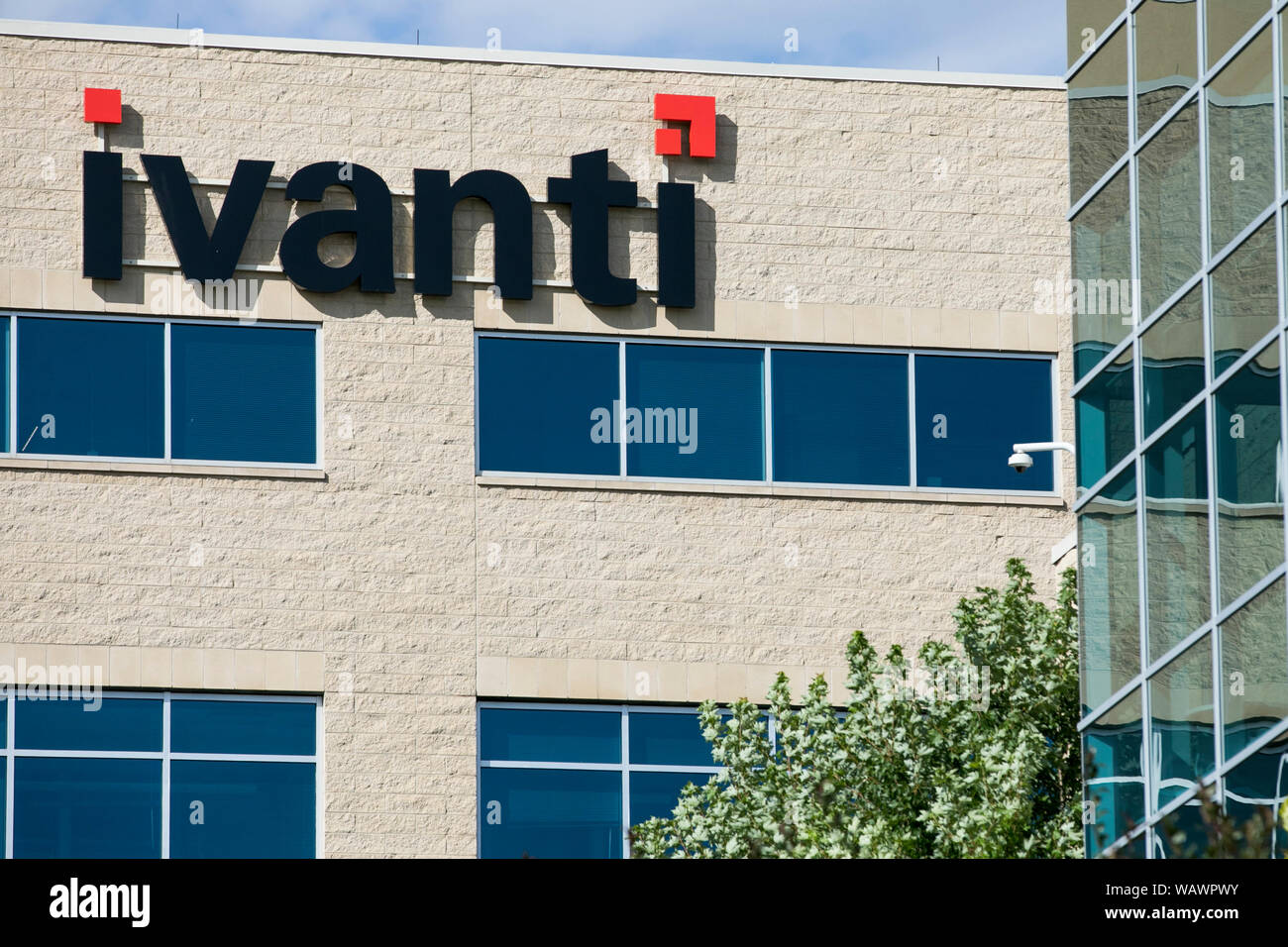 A logo sign outside of the headquarters of Ivanti in South Jordan, Utah ...