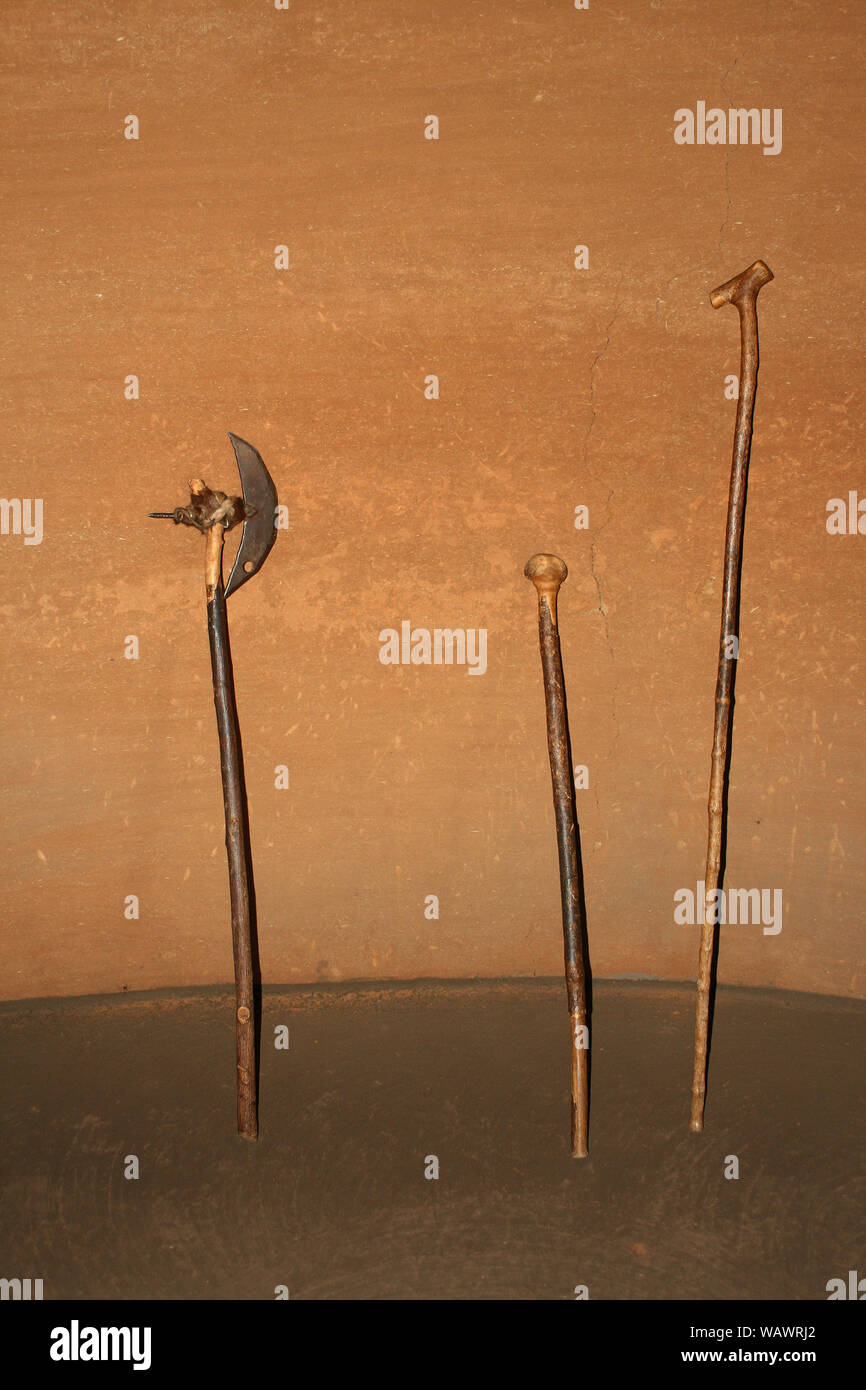Traditional weapons, Basotho Cultural Village, Free State, South Africa ...