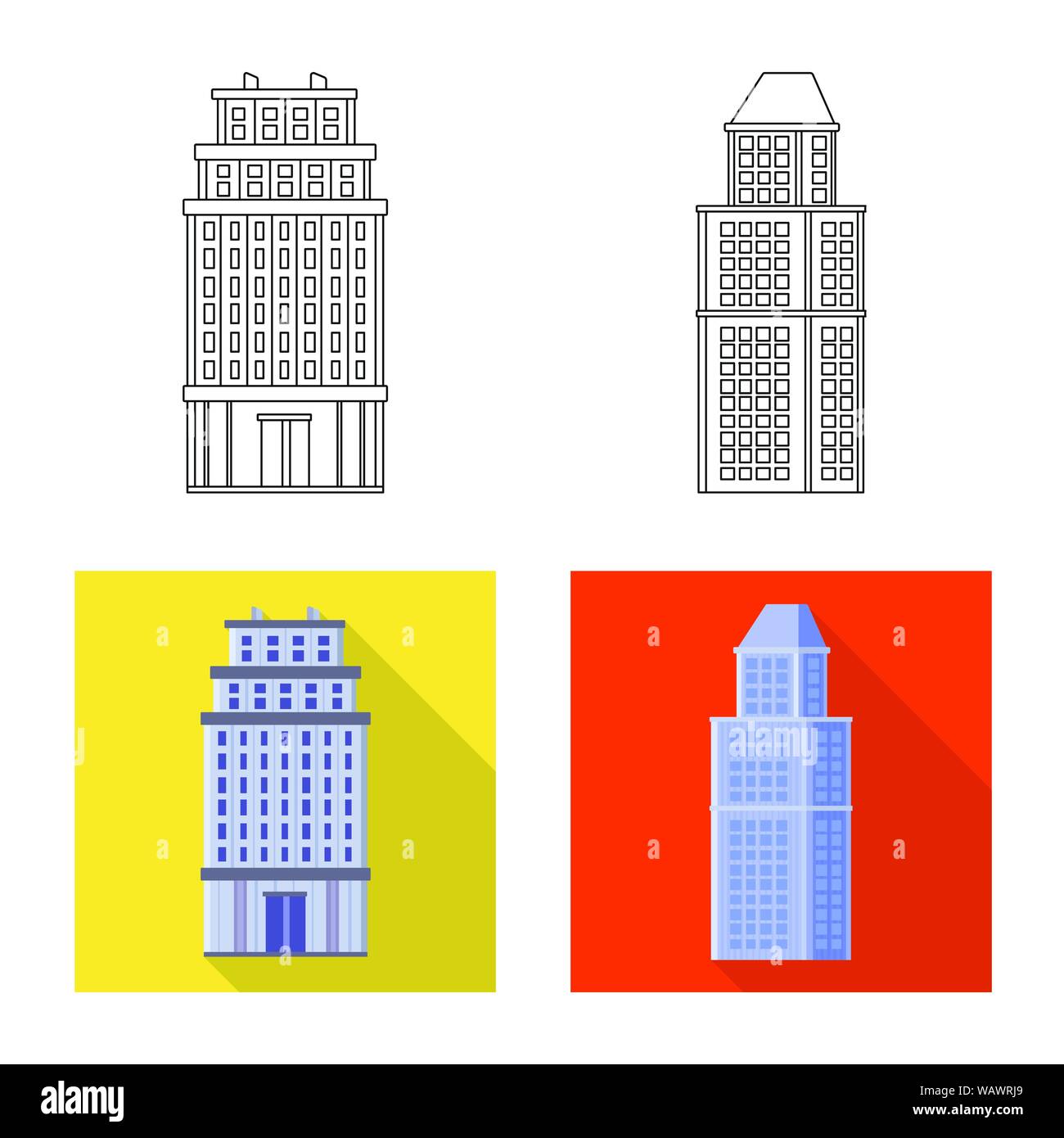 Vector illustration of municipal and center logo. Set of municipal and ...