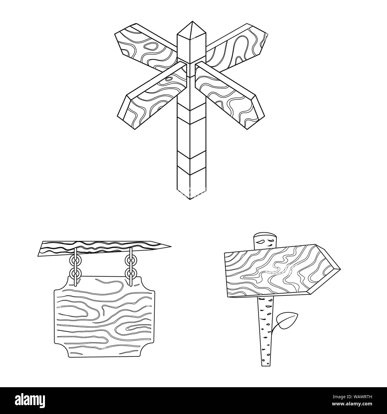 Vector design of hardwood and material sign. Collection of hardwood and ...