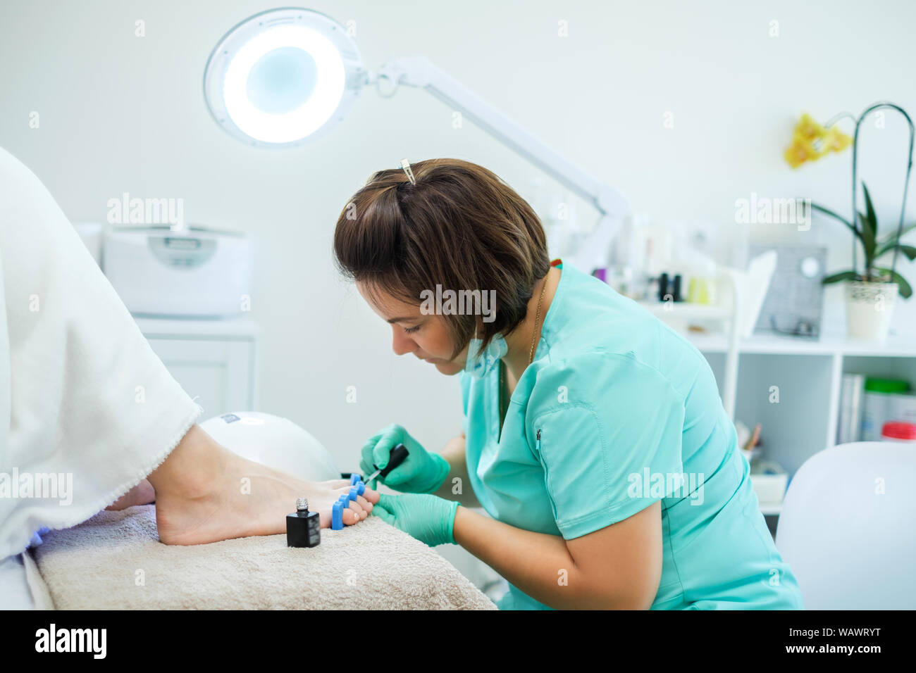 Woman having pedicure hi-res stock photography and images - Alamy