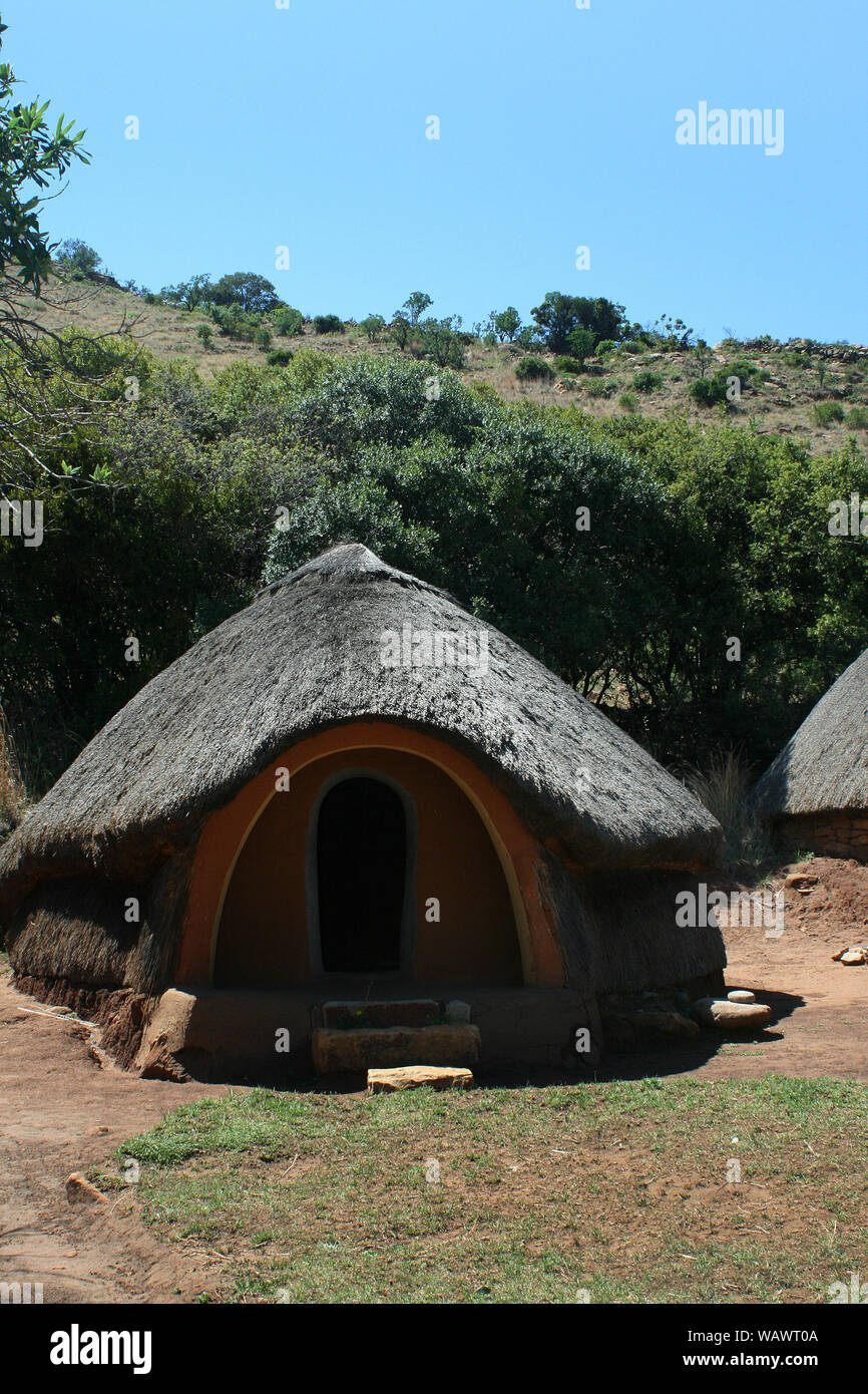 Traditional hut, Basotho Cultural Village, Free State, South Africa ...