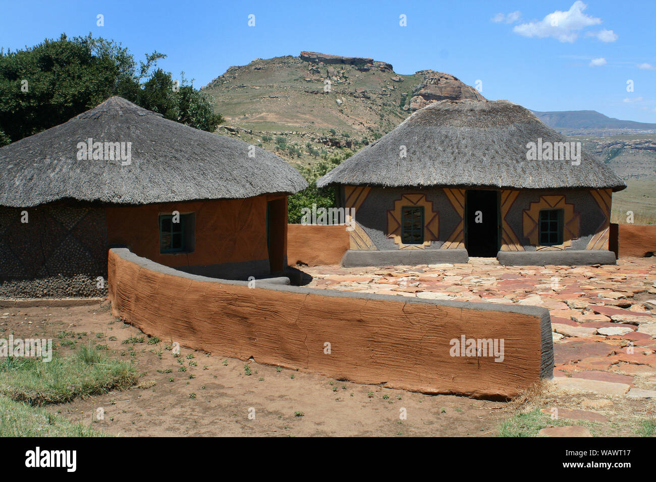 Traditional hut, Basotho Cultural Village, Free State, South Africa ...