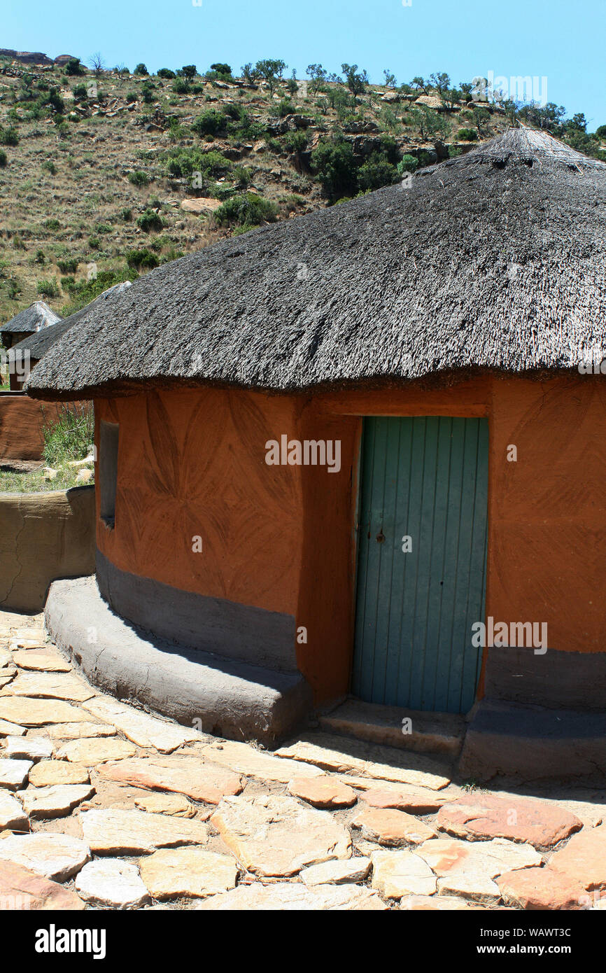 Traditional hut, Basotho Cultural Village, Free State, South Africa ...