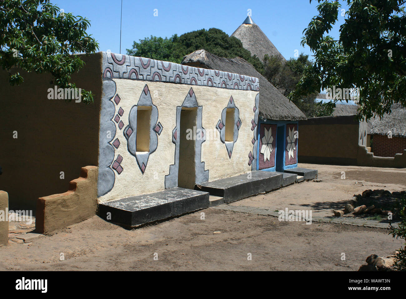 Traditional hut, Basotho Cultural Village, Free State, South Africa ...