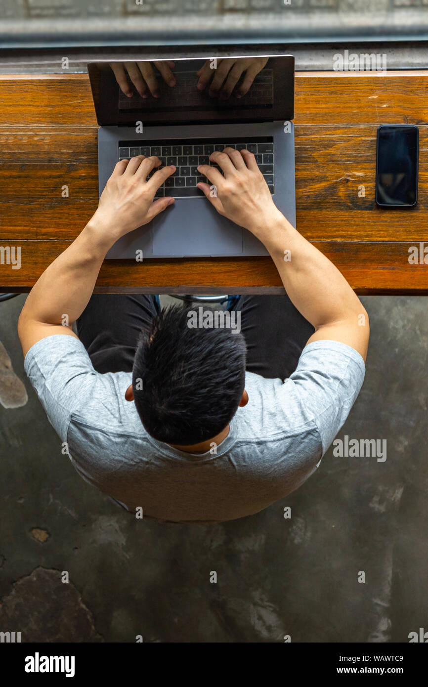 Top view businesspeople typing hi-res stock photography and images - Alamy